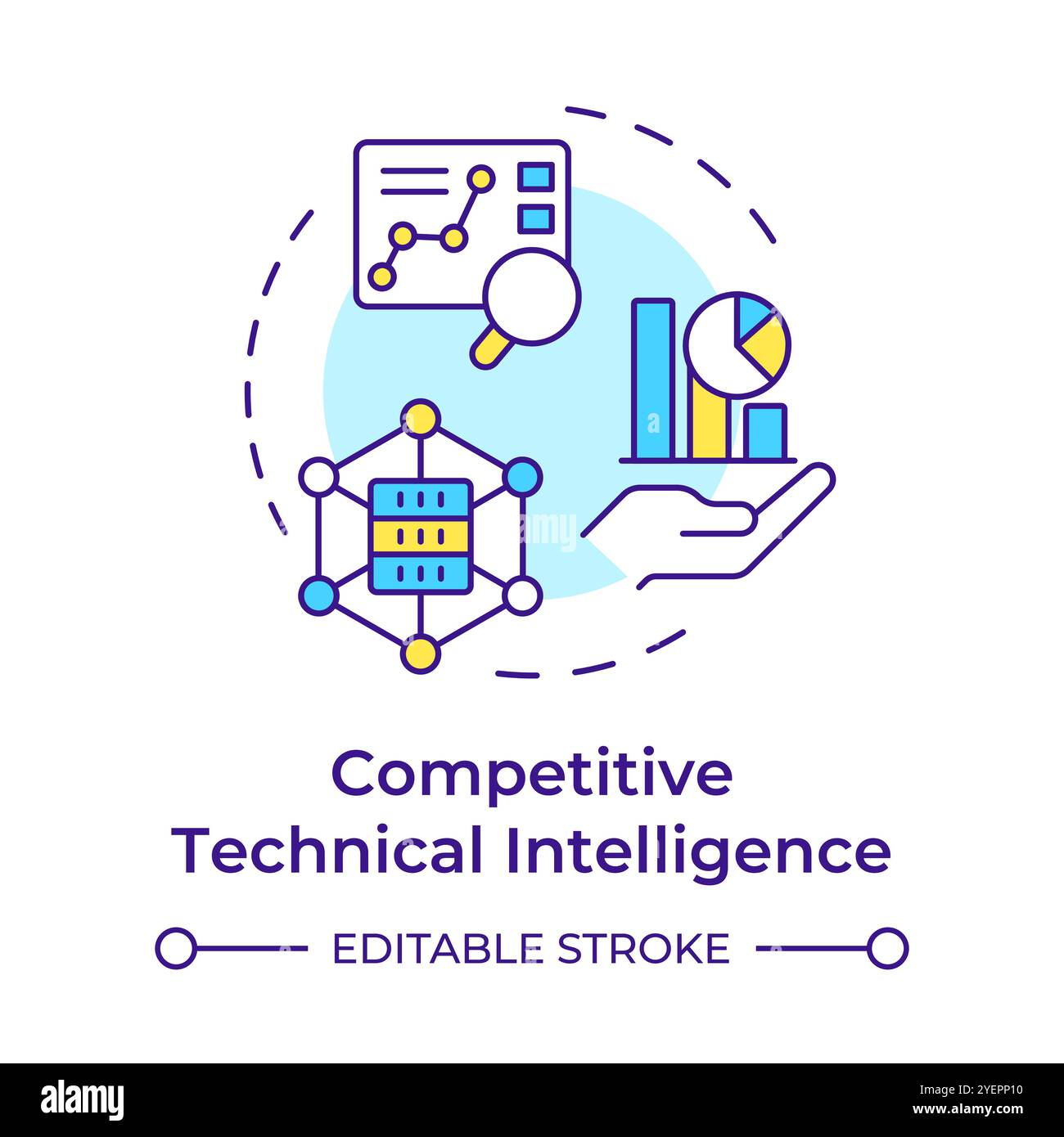Competitive technical intelligence multi color concept icon Stock ...