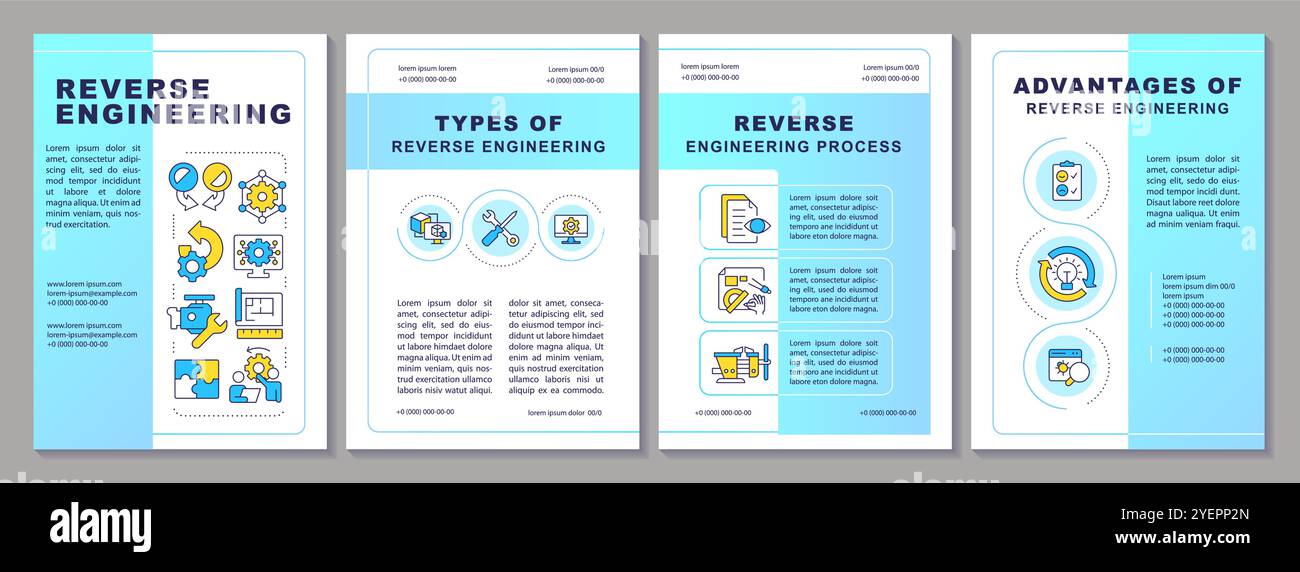 Reverse engineering blue gradient brochure template Stock Vector Image ...