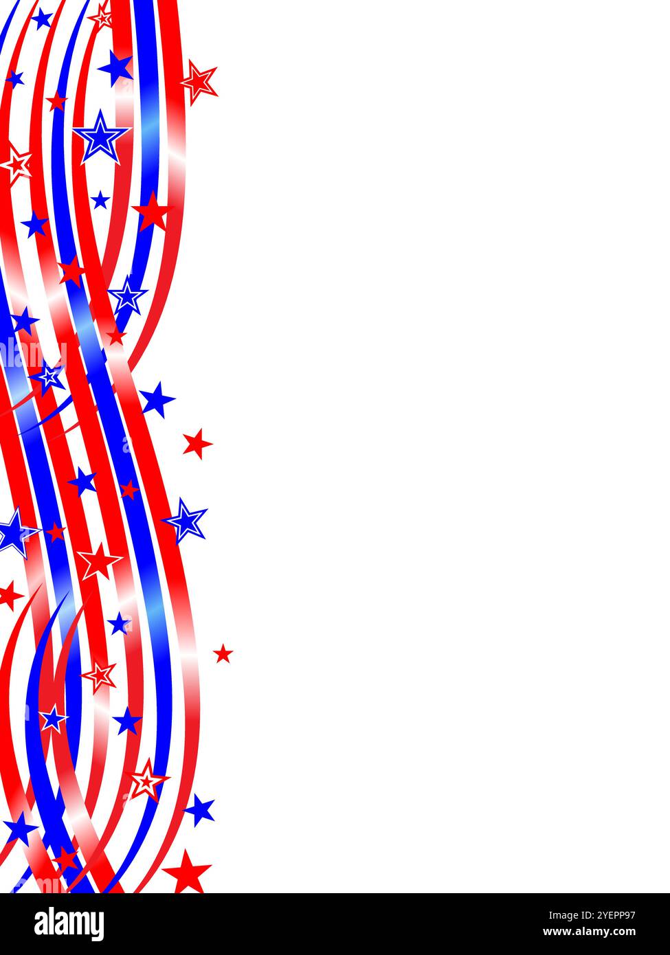 Abstract USA flag symbols wave ribbon border design template with empty ...
