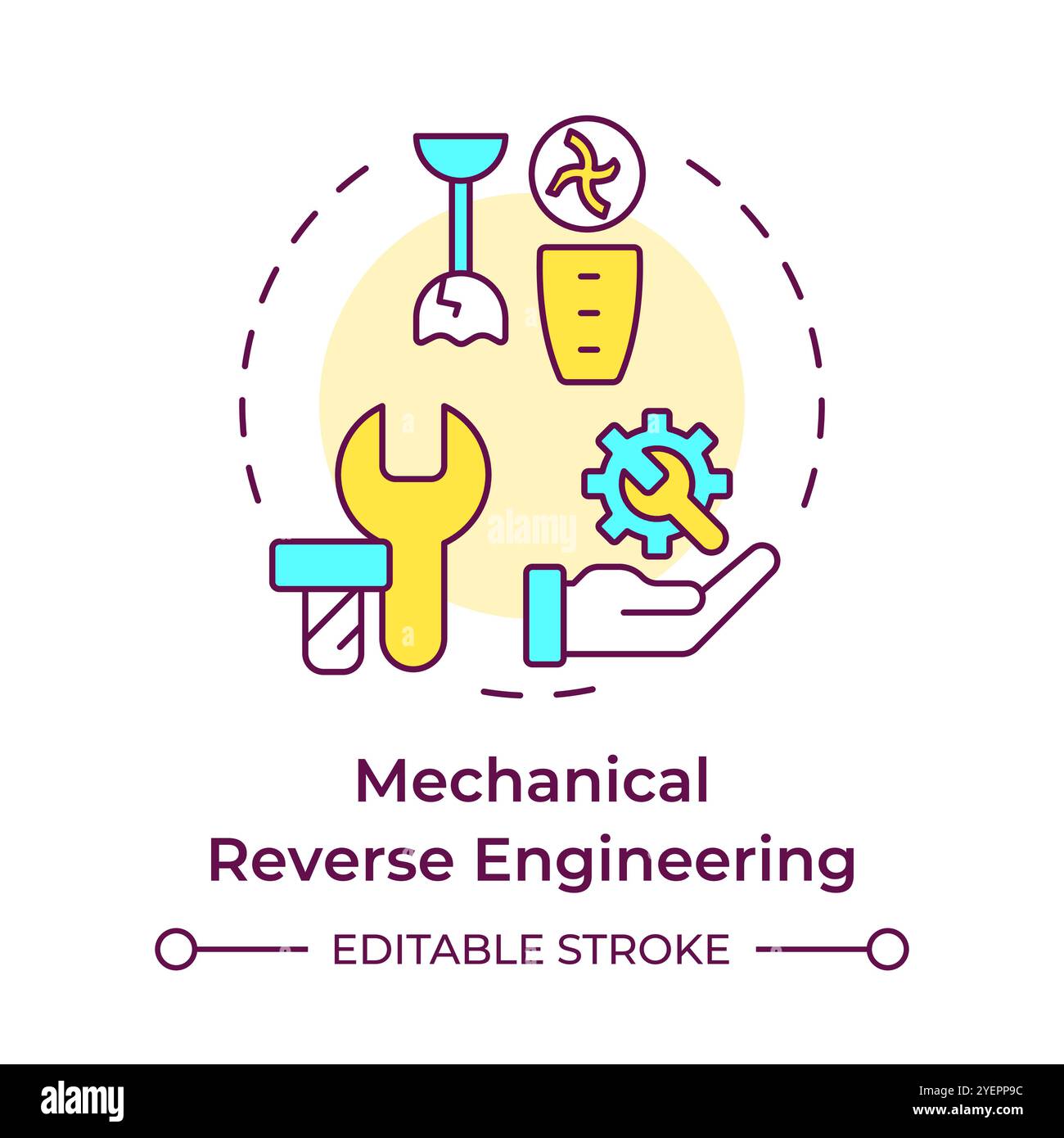 Mechanical reverse engineering multi color concept icon Stock Vector Image & Art - Alamy