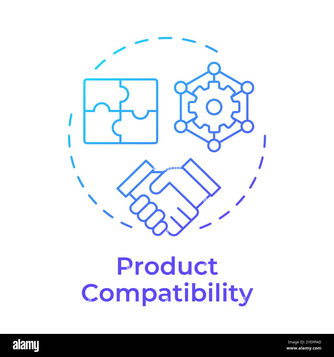 Product compatibility blue gradient concept icon Stock Vector Image ...