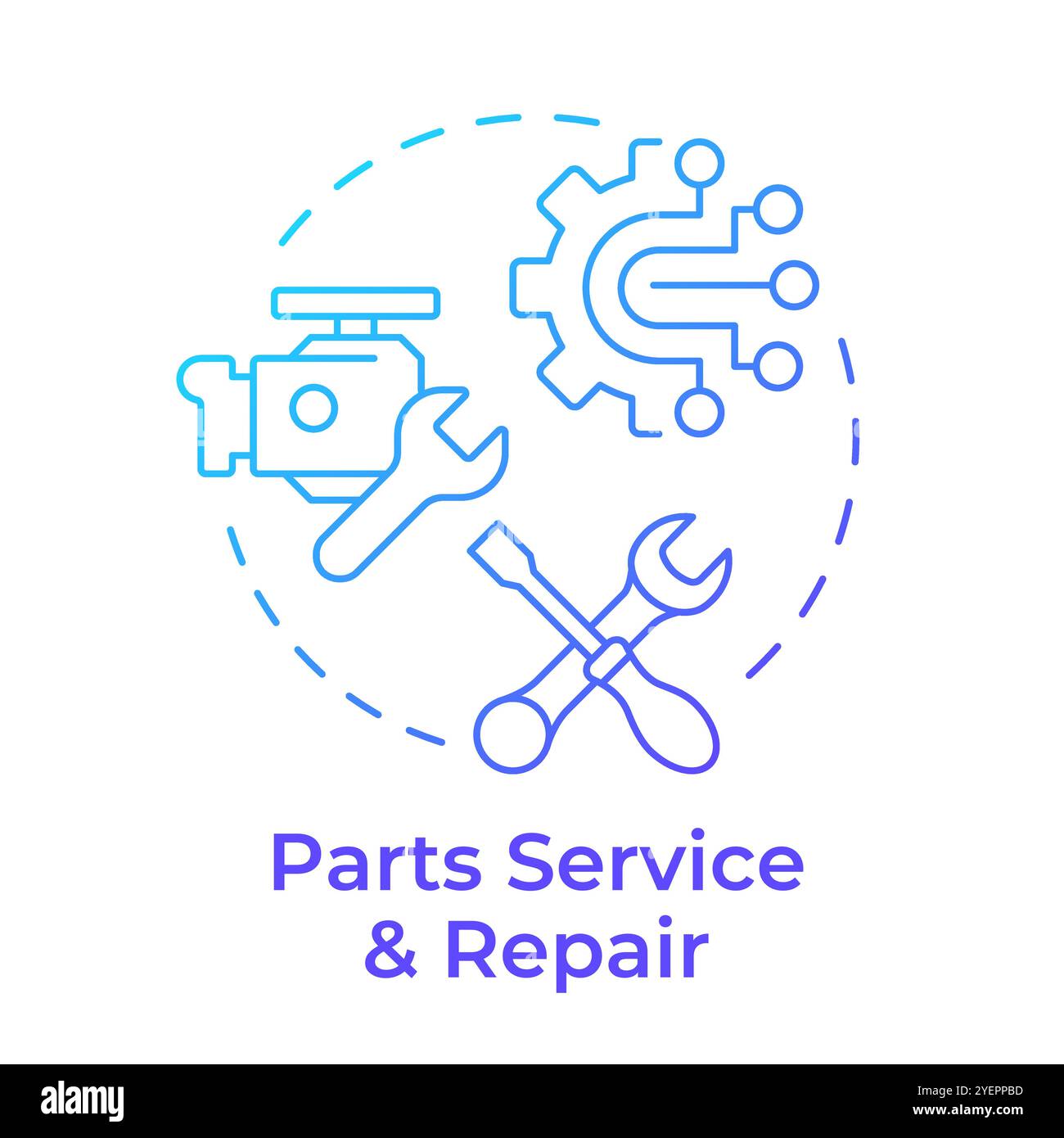 Parts service and repair blue gradient concept icon Stock Vector Image ...