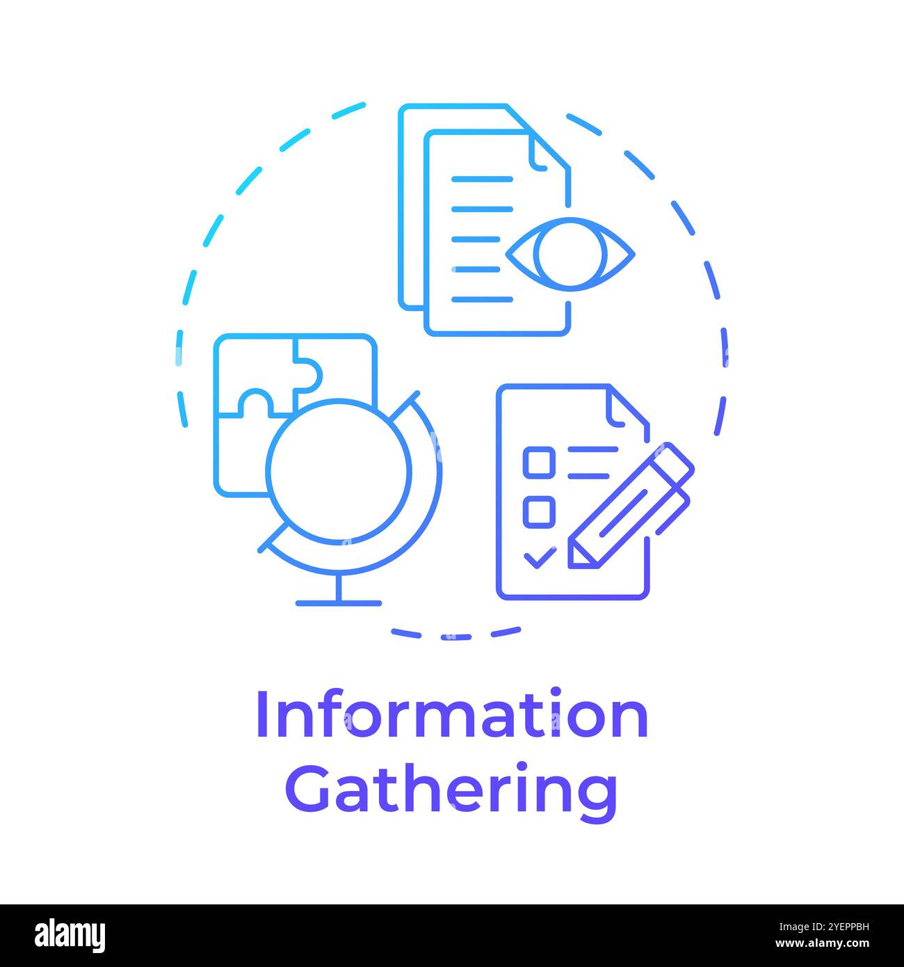 Information gathering blue gradient concept icon Stock Vector Image ...