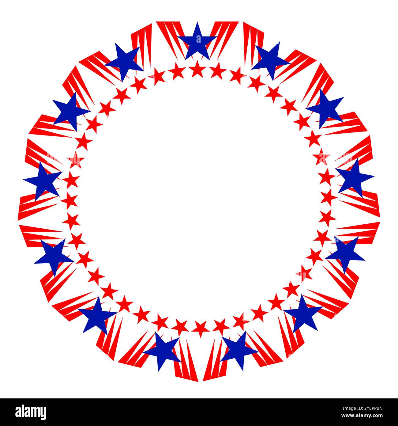 Round decorative frame American flag symbols for logo, symbol, emblem ...