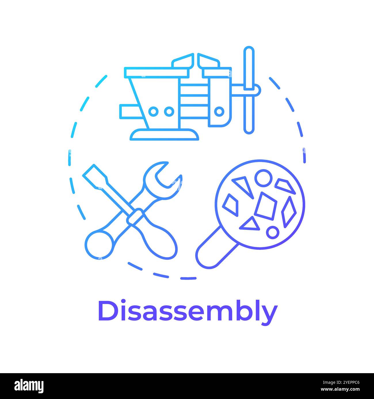 Disassembly blue gradient concept icon Stock Vector Image & Art - Alamy