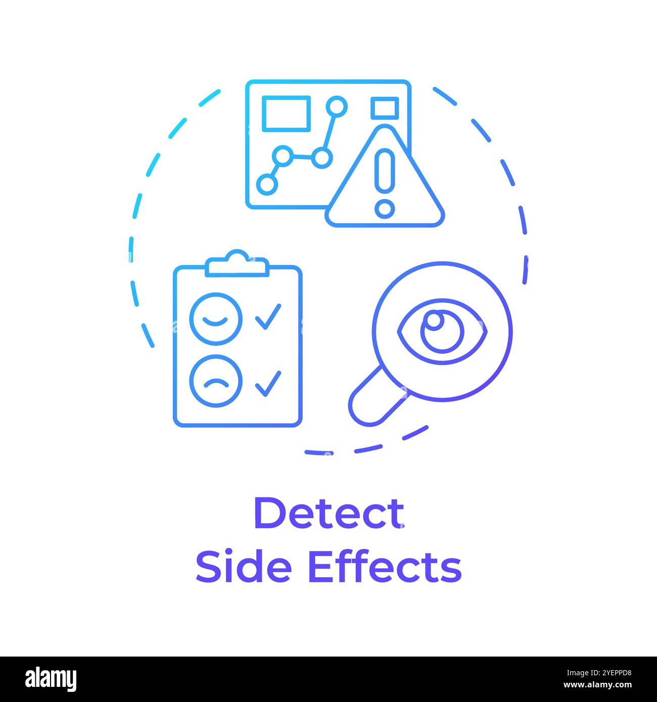 Detect side effects blue gradient concept icon Stock Vector Image & Art - Alamy