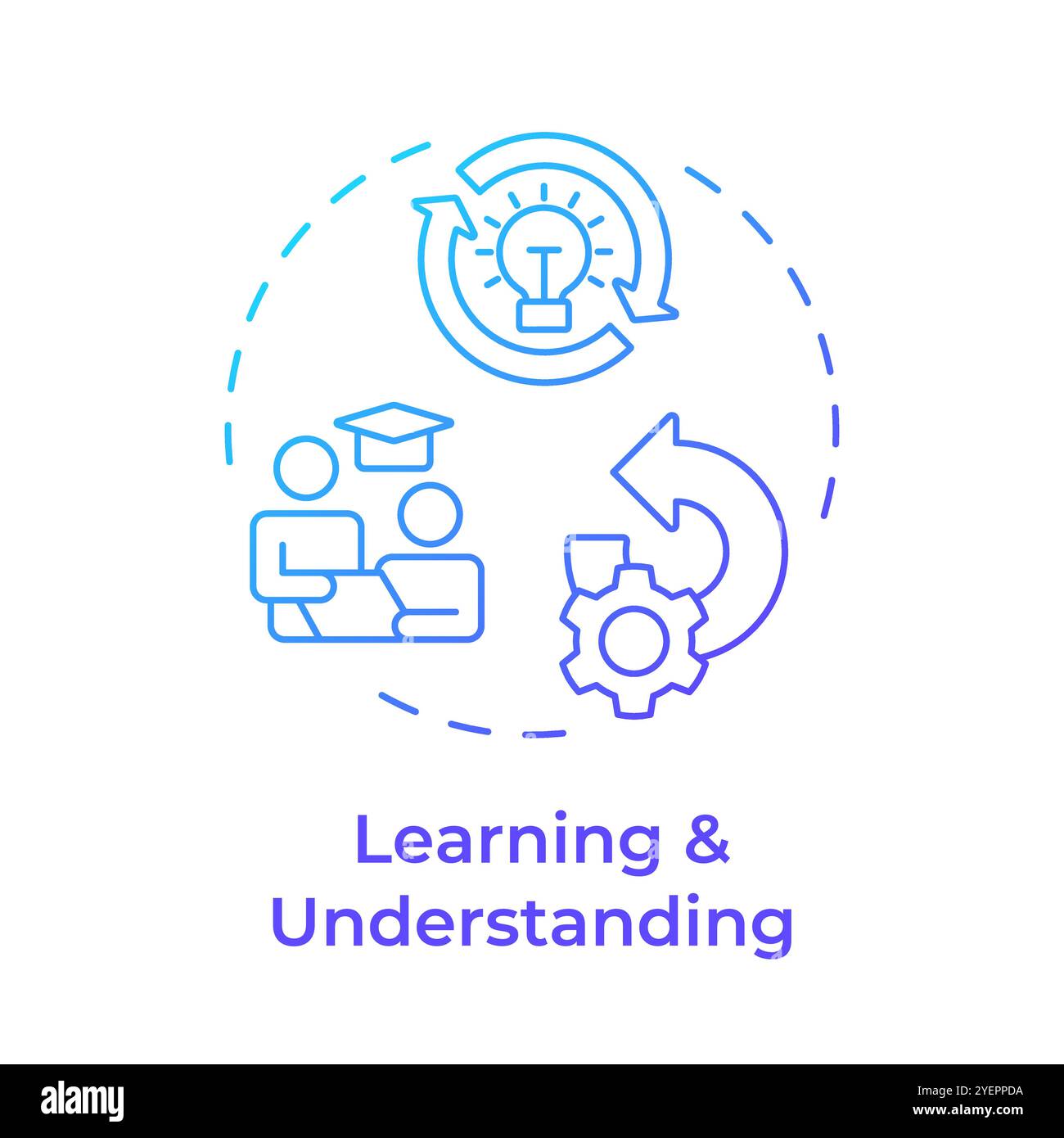 Learning and understanding blue gradient concept icon Stock Vector ...