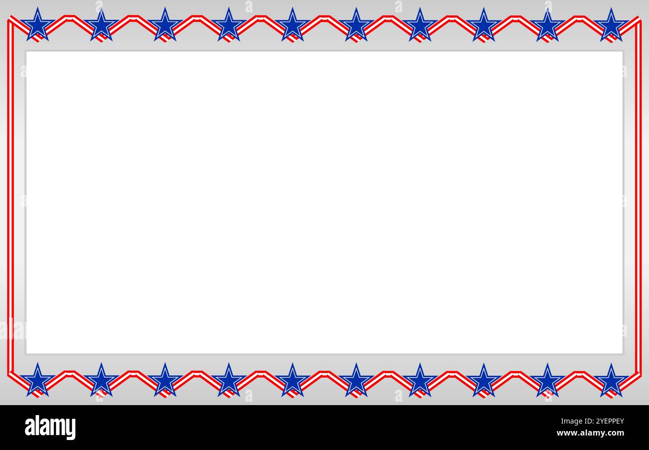 USA flag symbols decorative holiday frame border with blank space ...