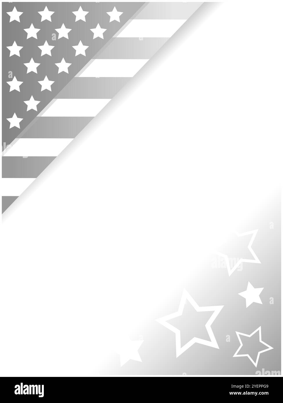 American flag symbols monochrome grey background border with empty ...