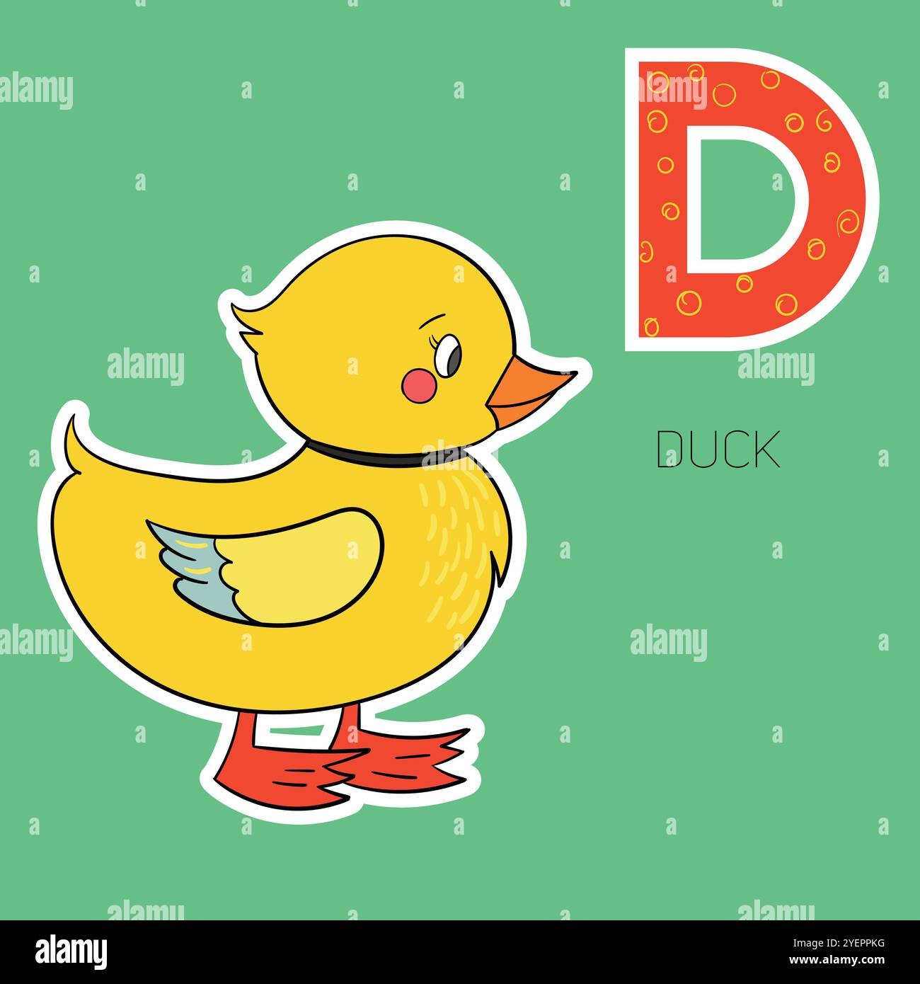 Alphabet letter D duck children Stock Vector Image & Art - Alamy