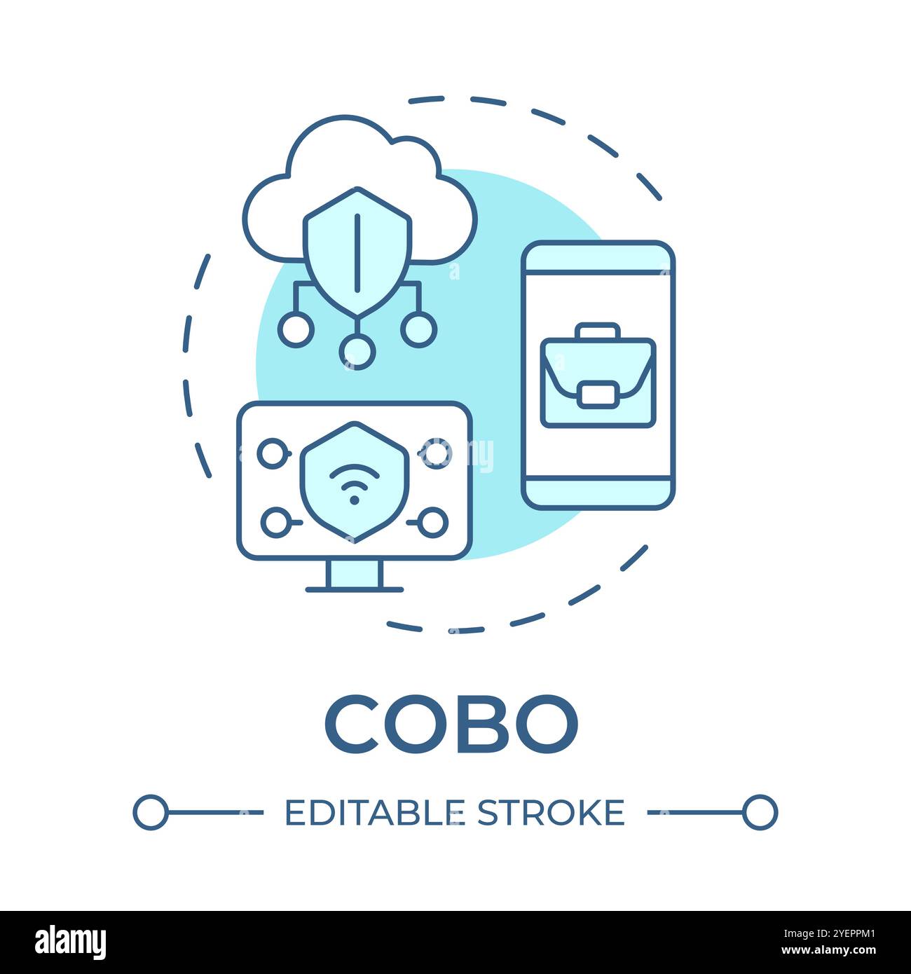 COBO soft blue concept icon Stock Vector Image & Art - Alamy