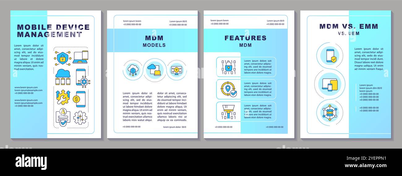 Mobile device management brochure template Stock Vector Image & Art - Alamy