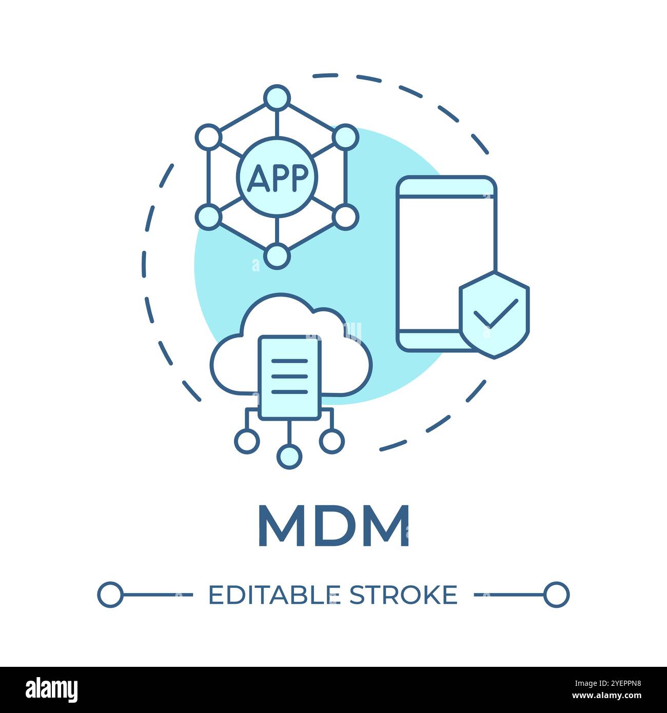 MDM soft blue concept icon Stock Vector Image & Art - Alamy