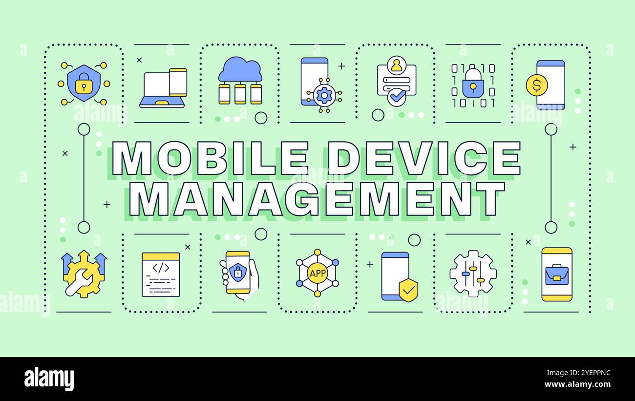 Mobile device management green word concept Stock Vector Image & Art ...