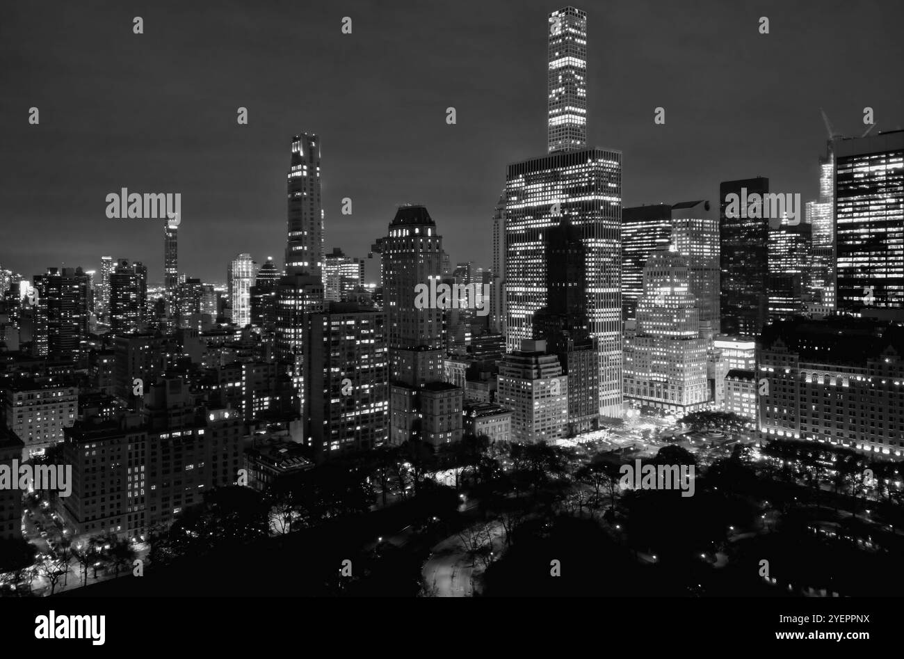 New York City Manhattan at sunrise. New York at Night. NYC Night aerial ...