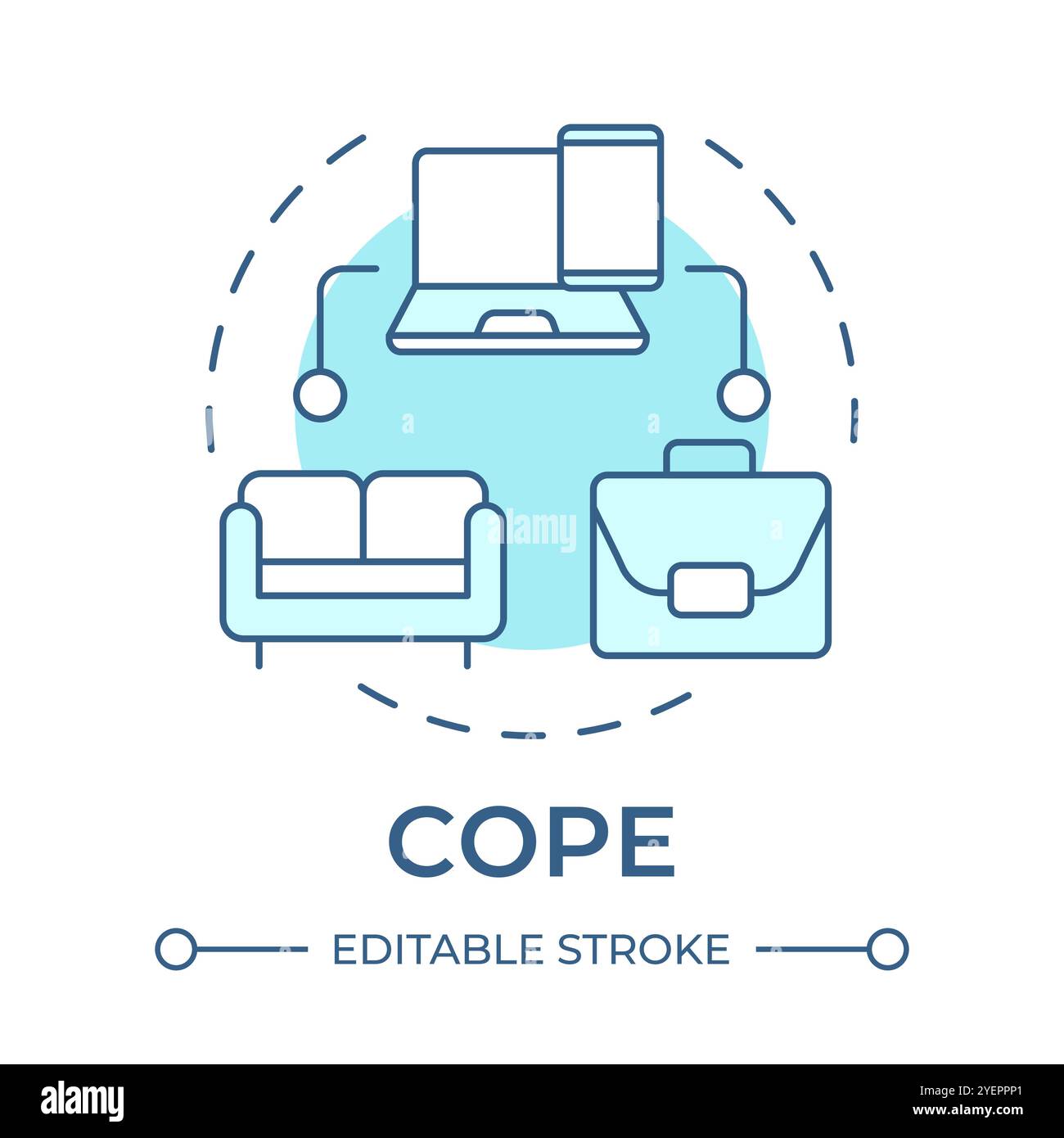 COPE soft blue concept icon Stock Vector Image & Art - Alamy