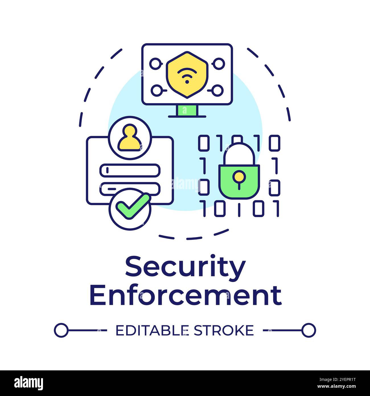 Security enforcement multi color concept icon Stock Vector Image & Art ...