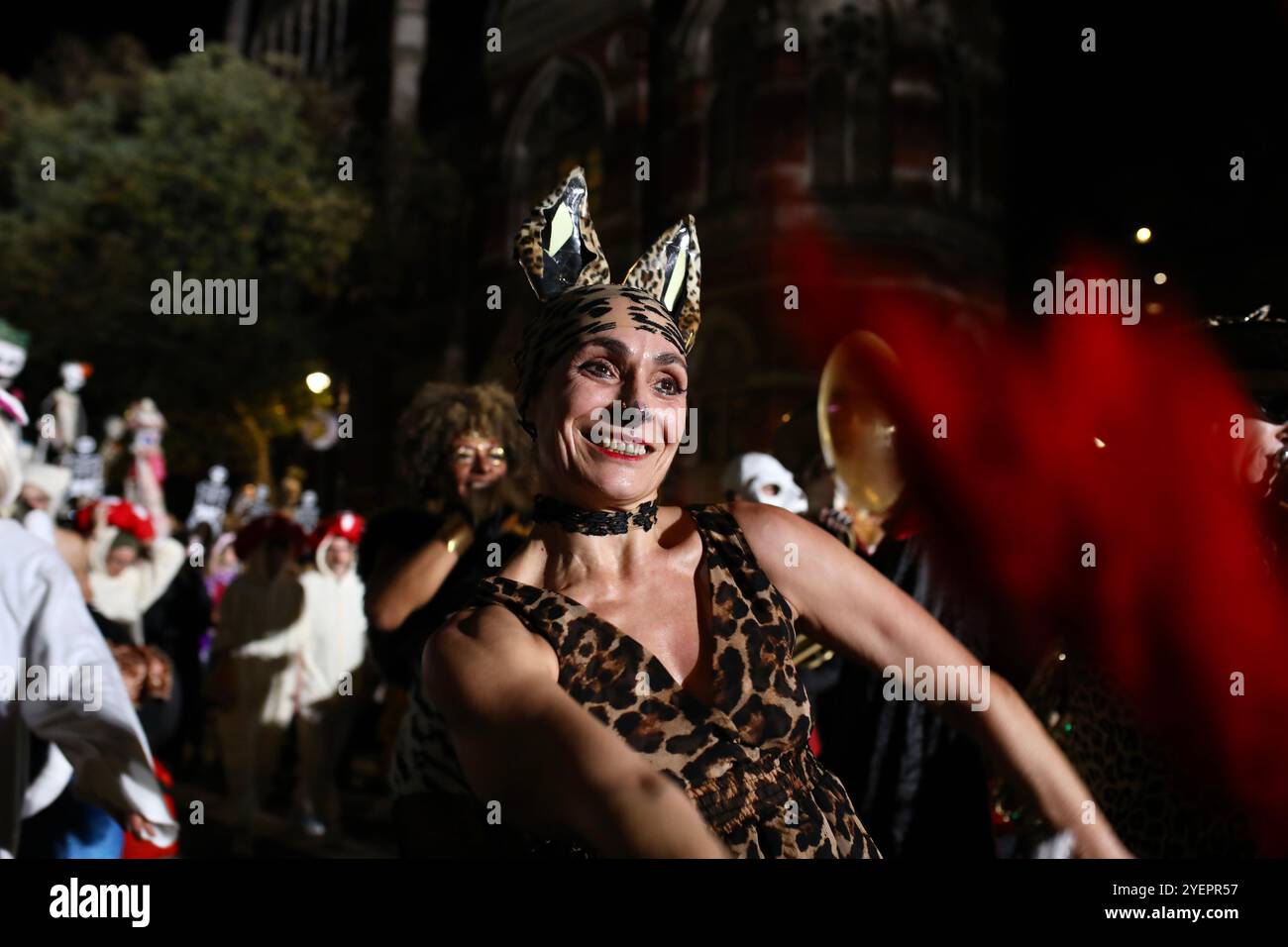 Many participants in the New York Halloween parade were dressed as cats ...