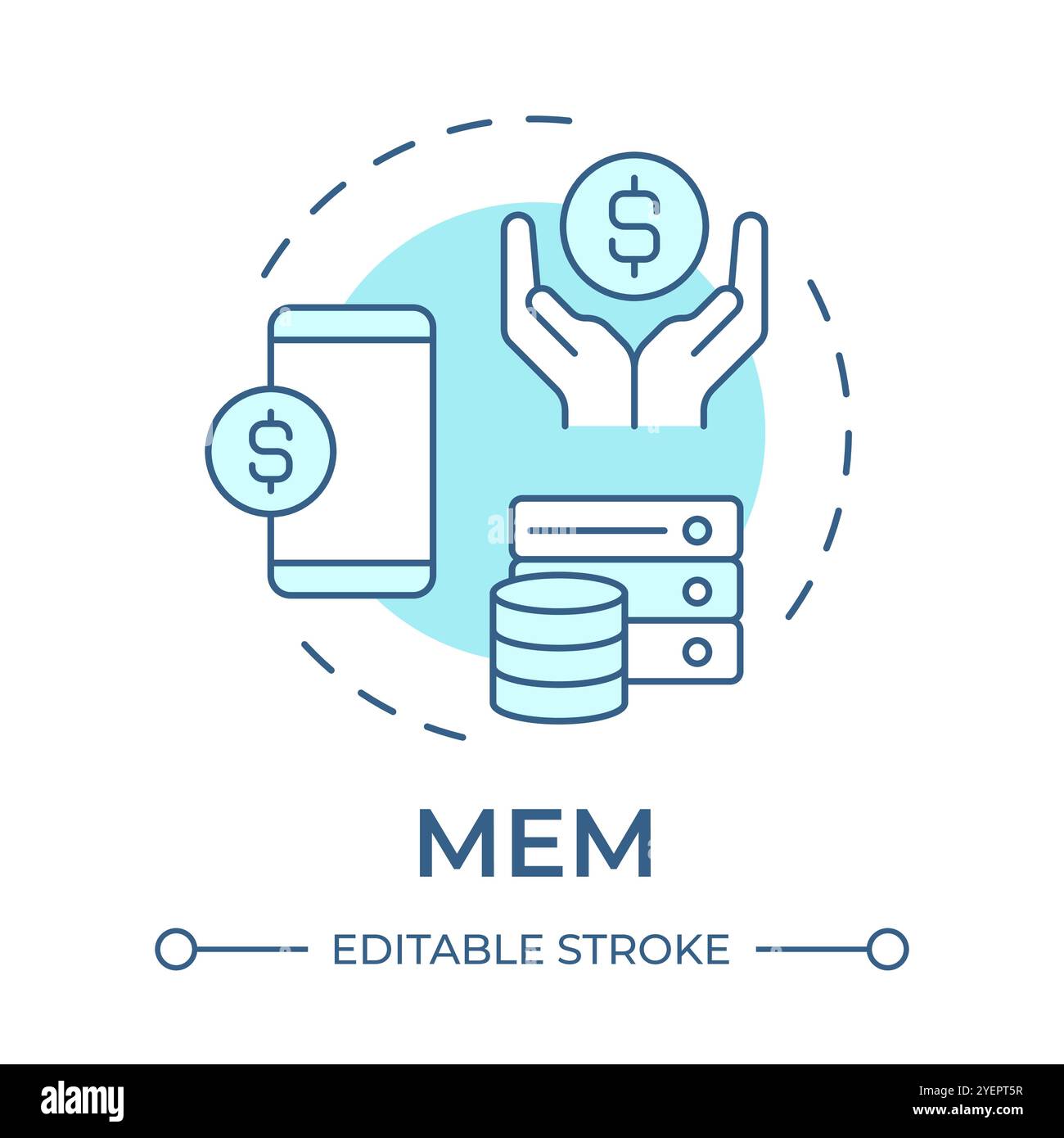 MEM soft blue concept icon Stock Vector Image & Art - Alamy