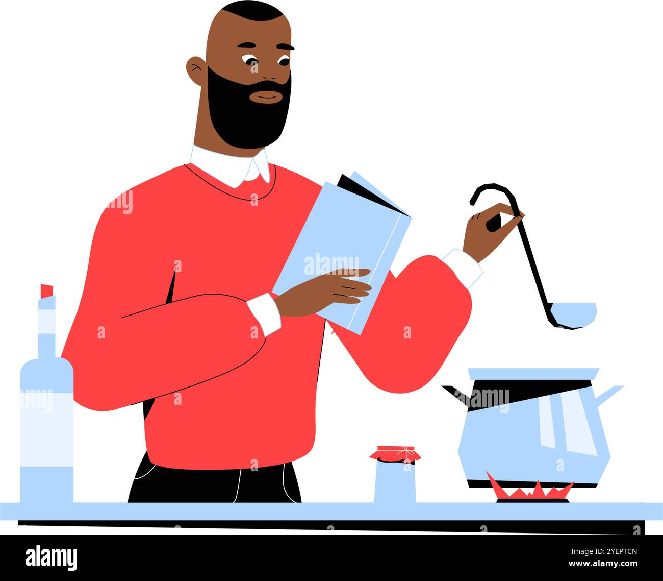 Man stirring pot Cut Out Stock Images & Pictures - Alamy