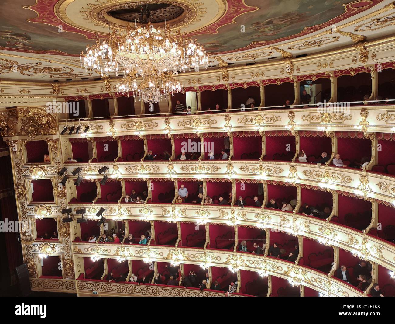 The Grand Interior in Gold and Red of the Parma's Opera House, Italy ...