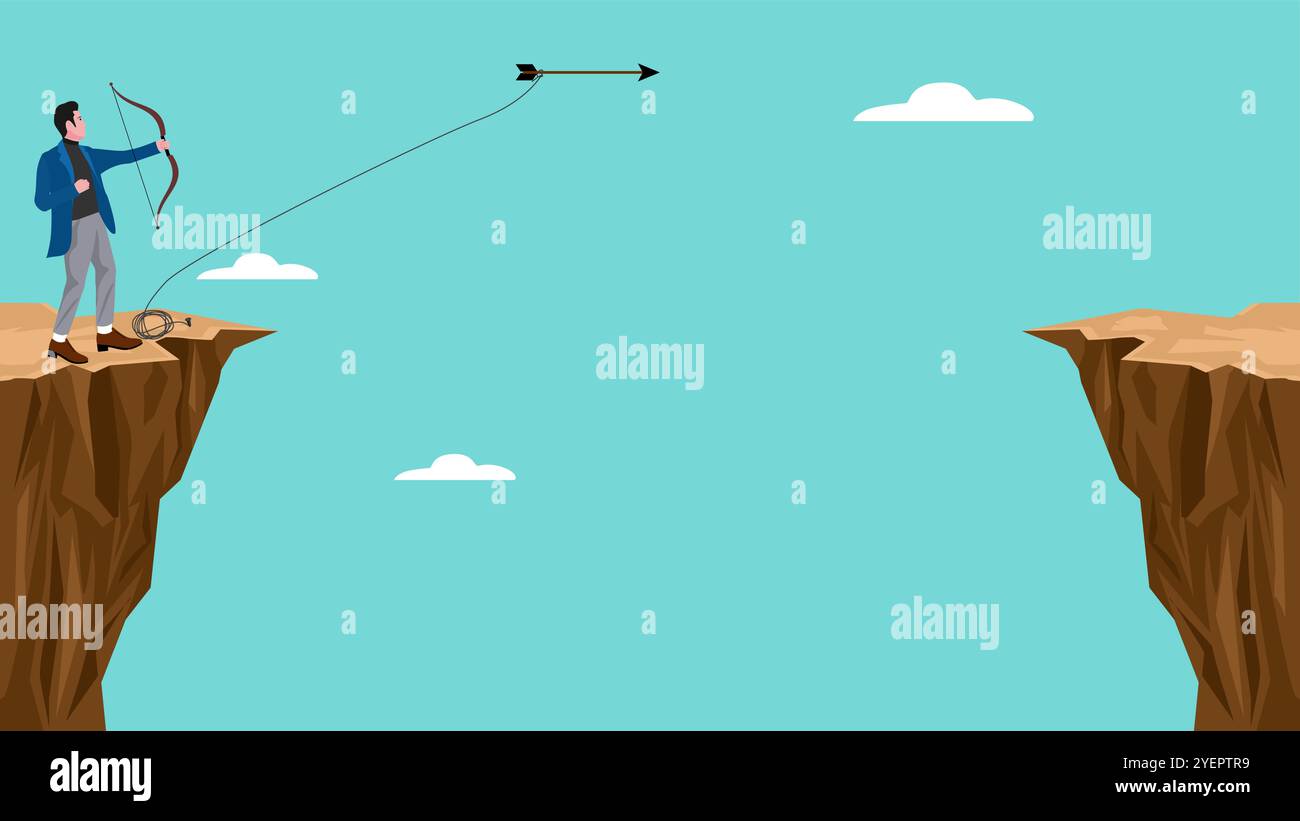 creative problem solving illustration with the concept of a businessman ...