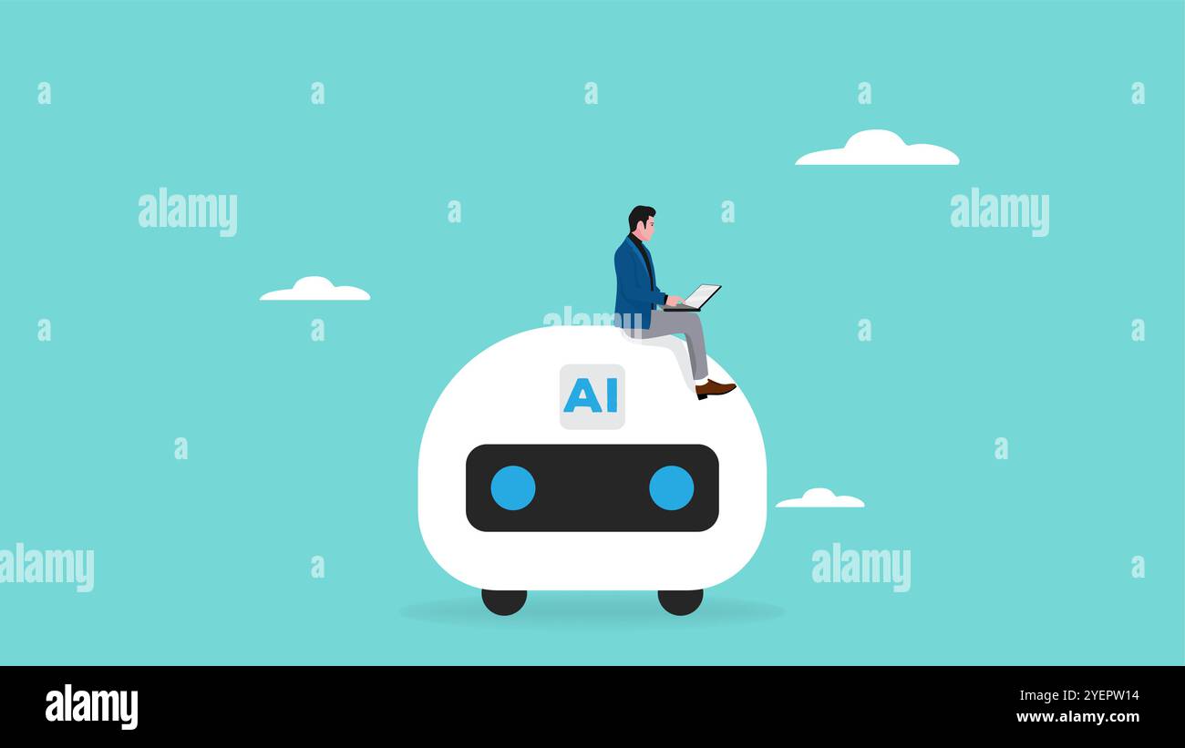 artificial intelligence and the future of work illustration with ...