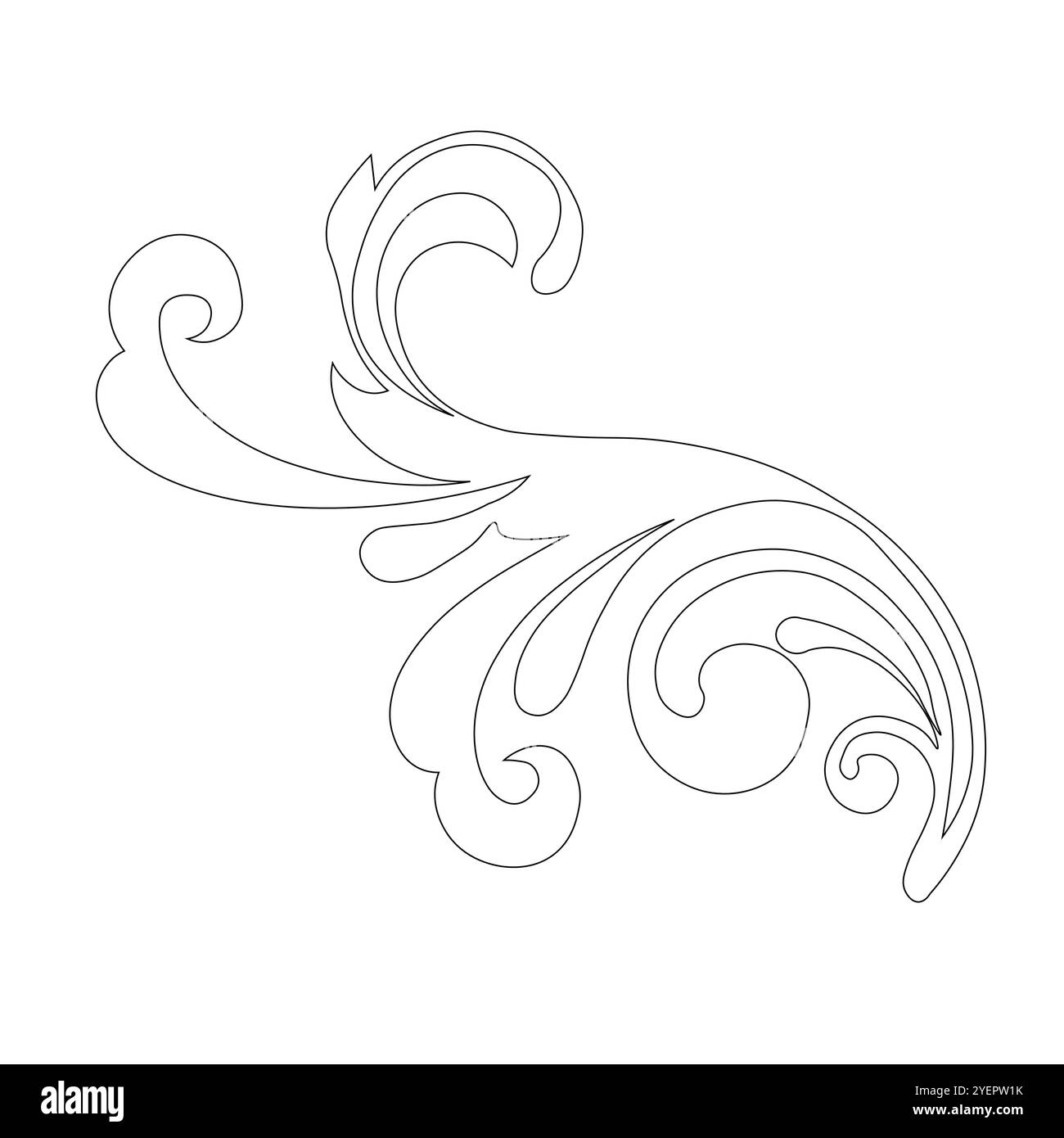 Ornamental Floral Design A classic black and white floral design ...