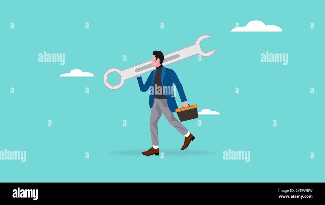 problem solving illustration with the concept of an entrepreneur who ... problem solving illustration with the concept of an entrepreneur who ...