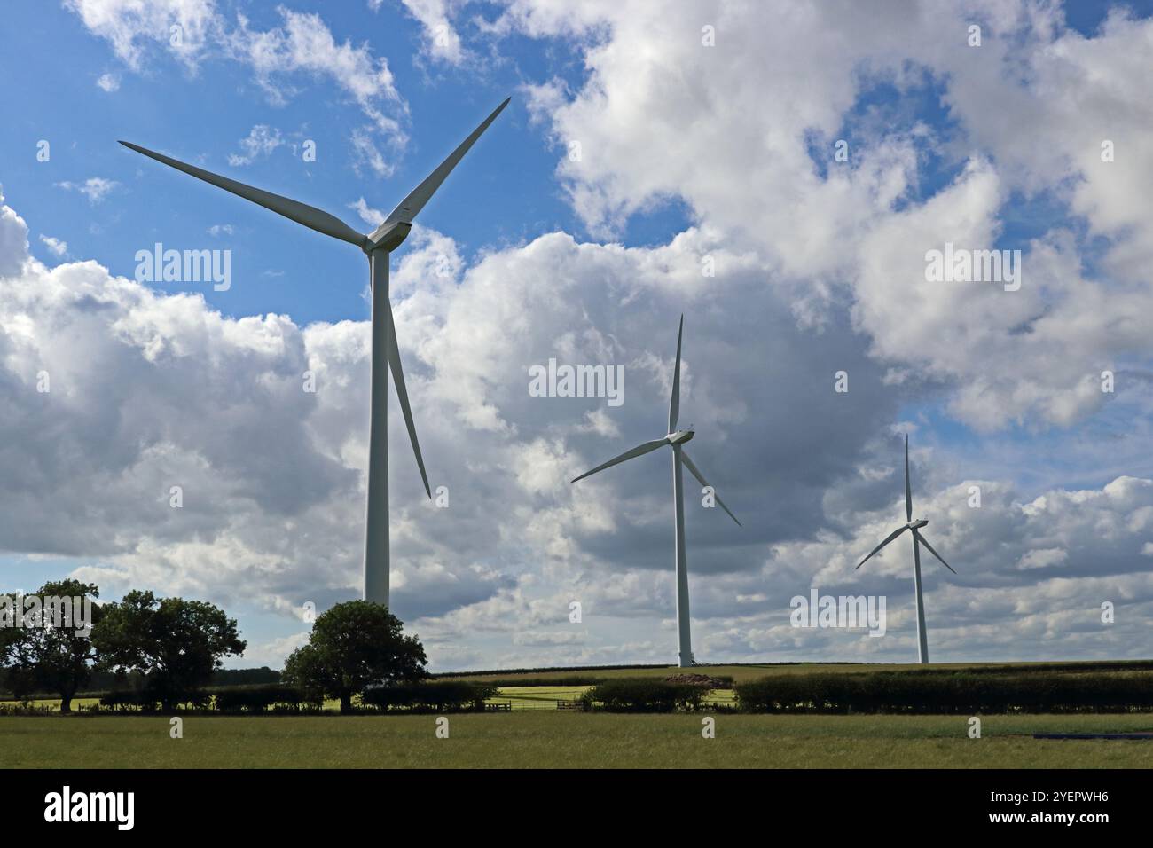Wind Turbines on Sisters wind farm, Widdrington Stock Photo - Alamy