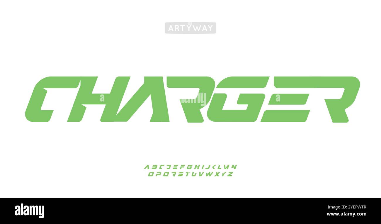Speed futuristic font, bold italic cutout letters, dynamic angular ...