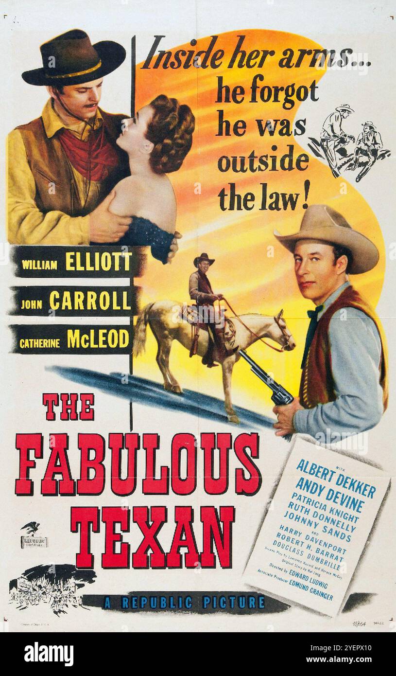 Film poster for the 1947 western film The Fabulous Texan - William ...