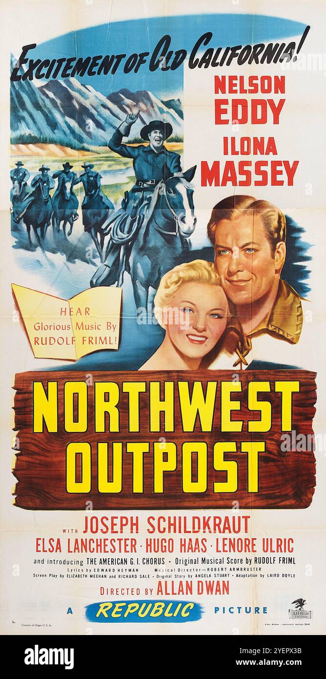 Vintage movie poster for the 1947 musical film Northwest Outpost ...