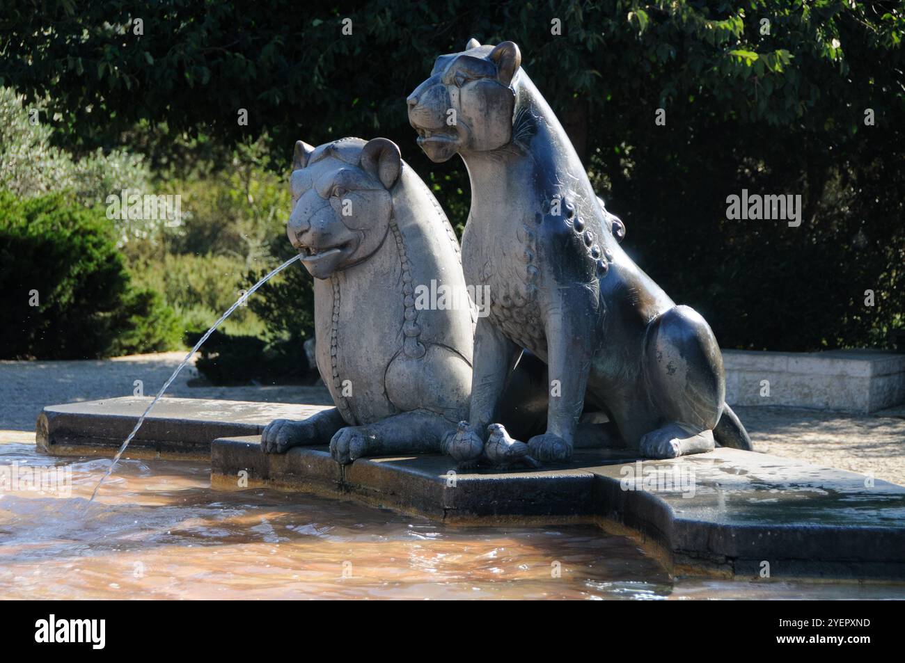 The Jerusalem Lions Fountain, a bronze and gold-plated, sculpted ...