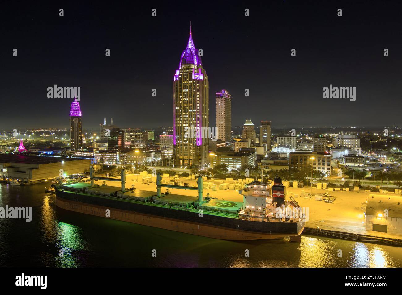 Downtown mobile alabama skyline drone hi-res stock photography and ...