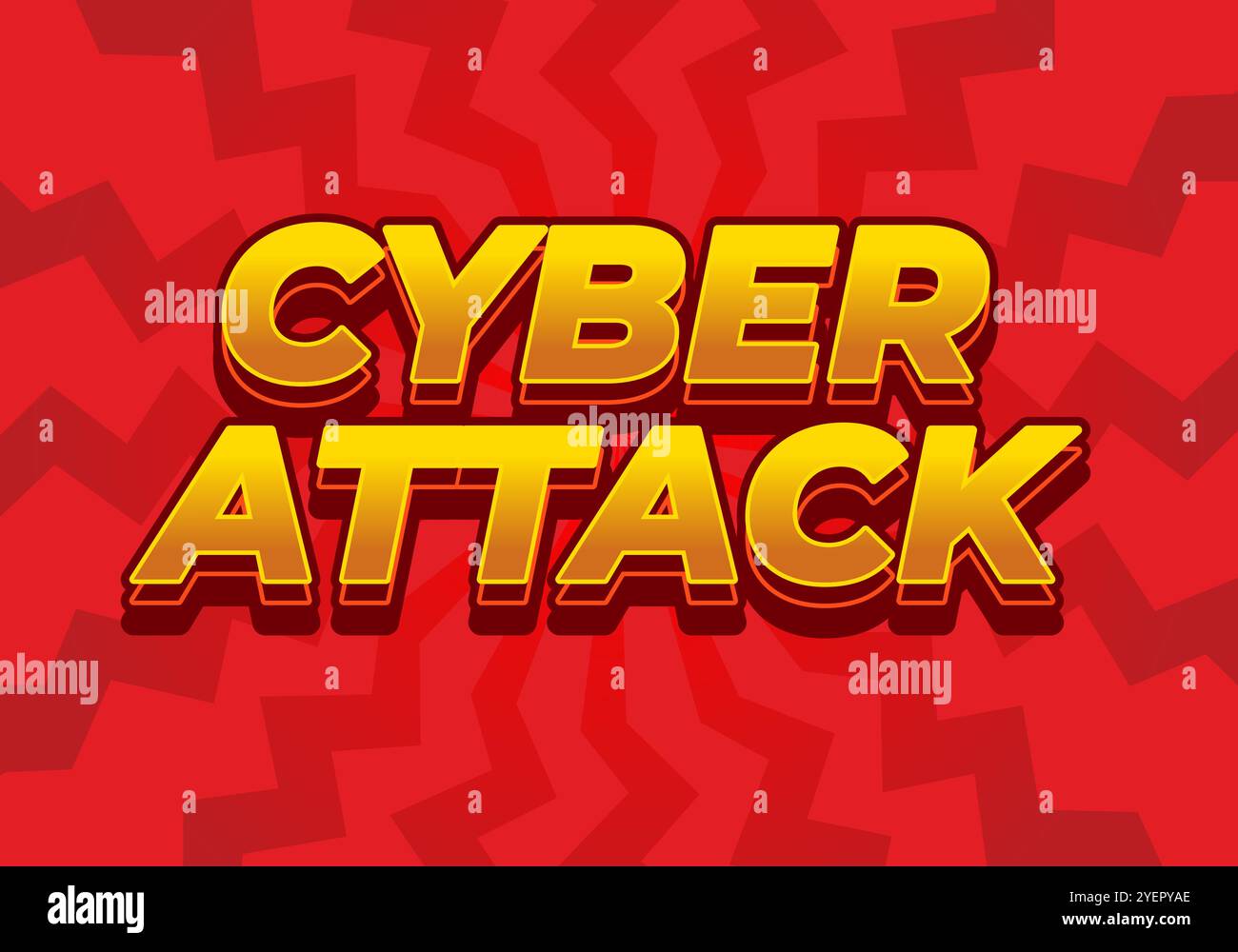 Cyber attack. Text effect design in 3D and bold fonts for digital ads ...