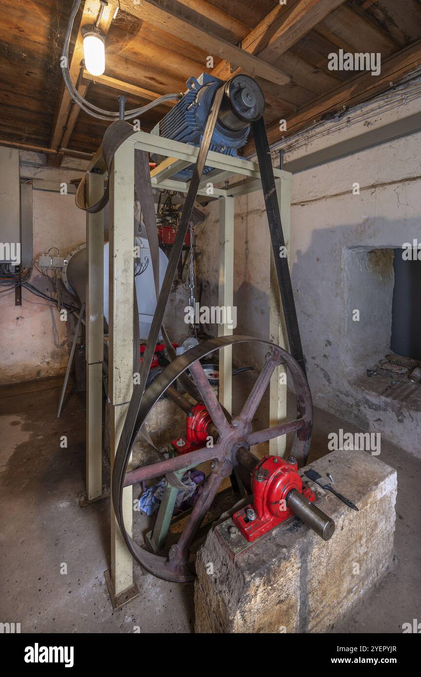 A horizontal Francis turbine, power generation with transmission drive ...