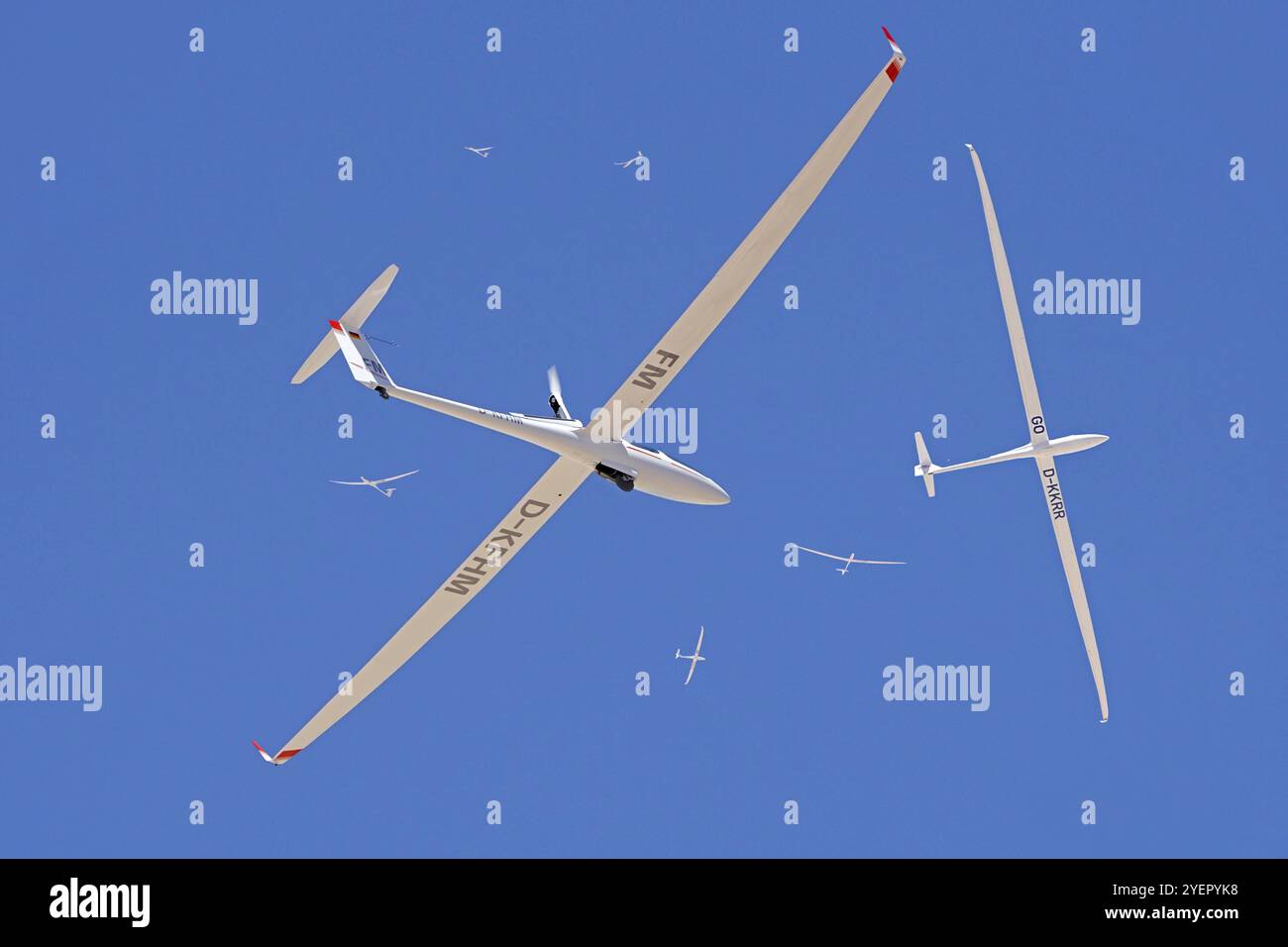 Glider, many, thermal, circling, upwind, flying, air sports, gliding ...