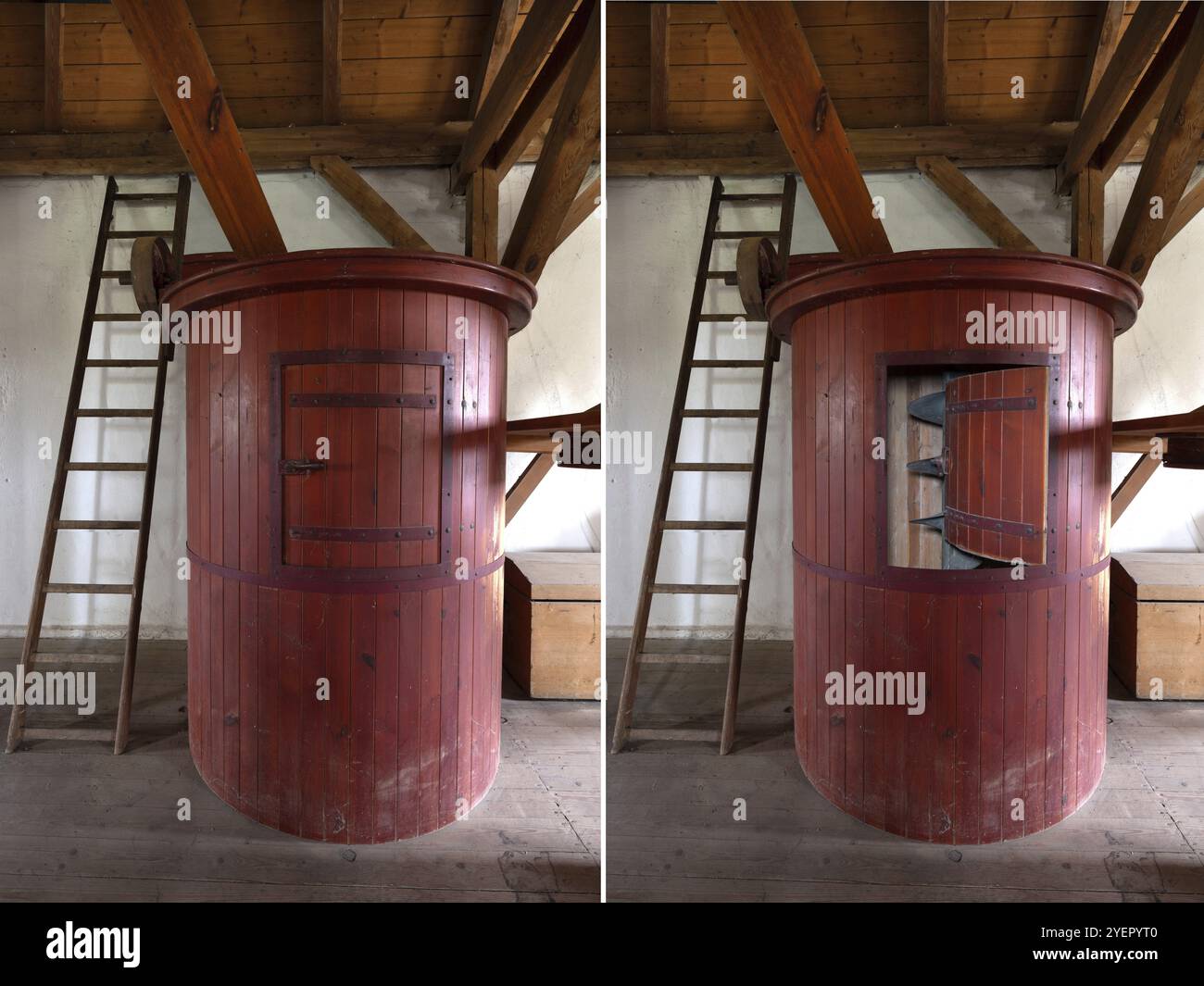 Flour silo with screw conveyor, former grain mill, Middle Franconia ...