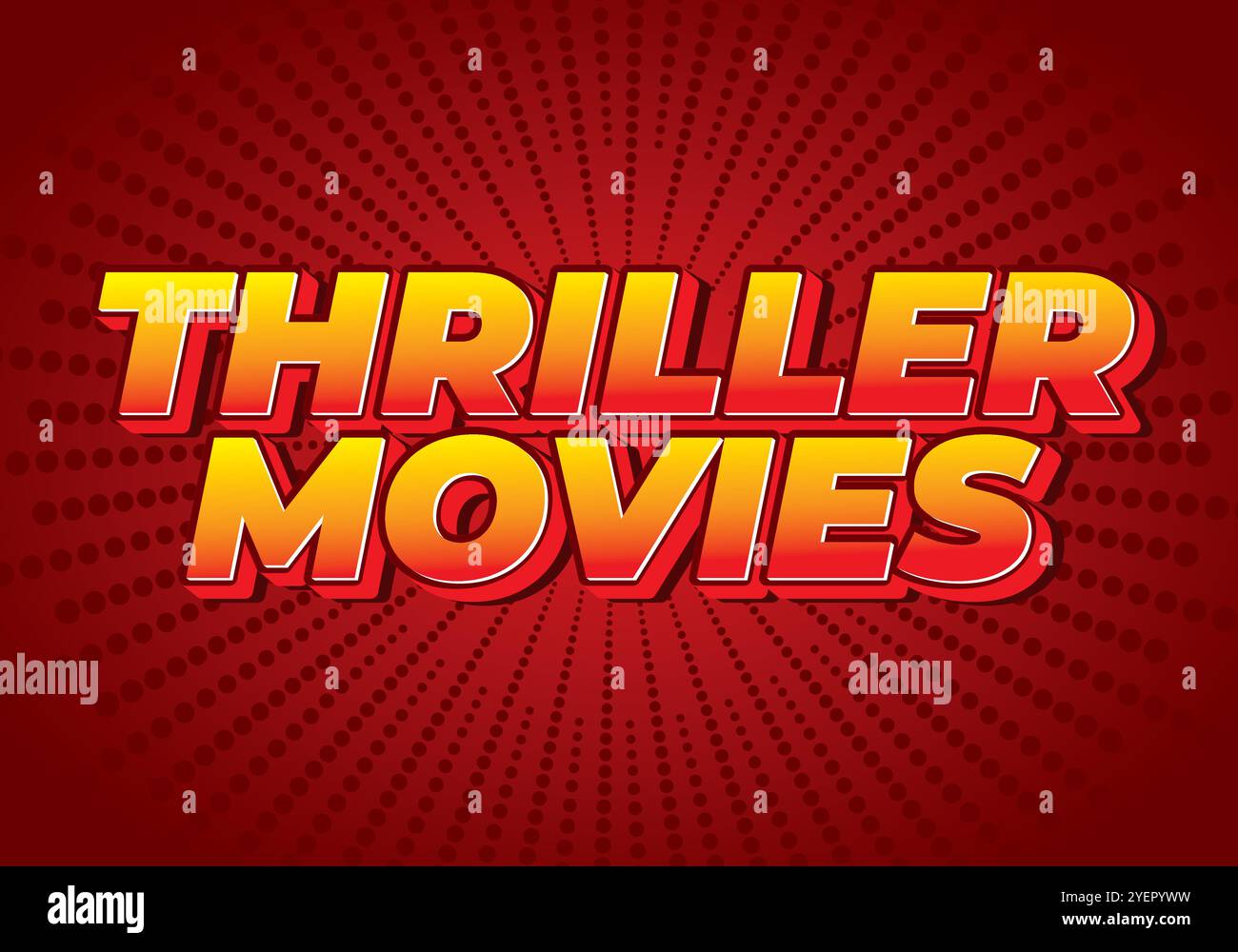 Thriller movies. Text effect design in modern colors and 3D style Stock ...