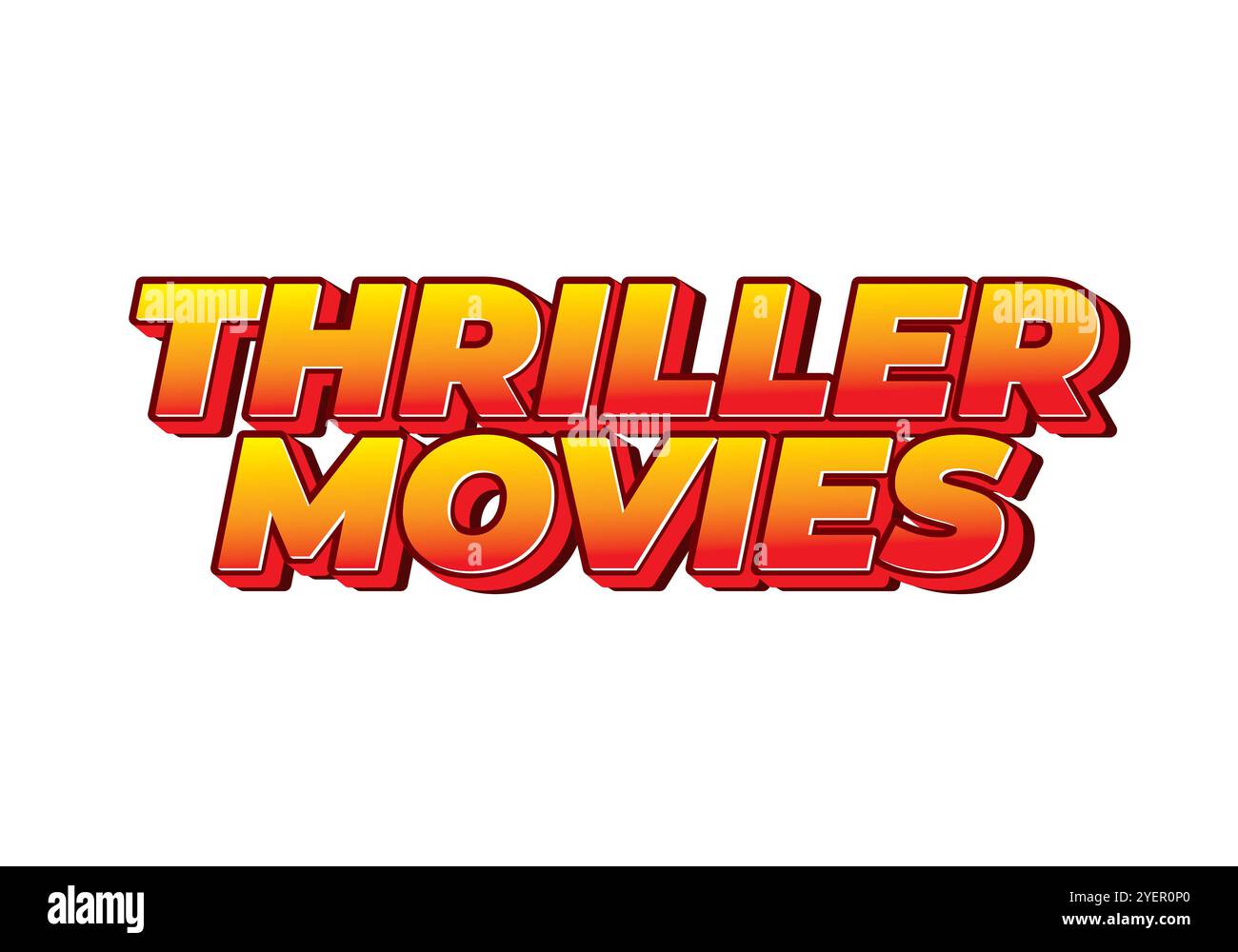Thriller movies. Text effect design in modern colors and 3D style Stock ...