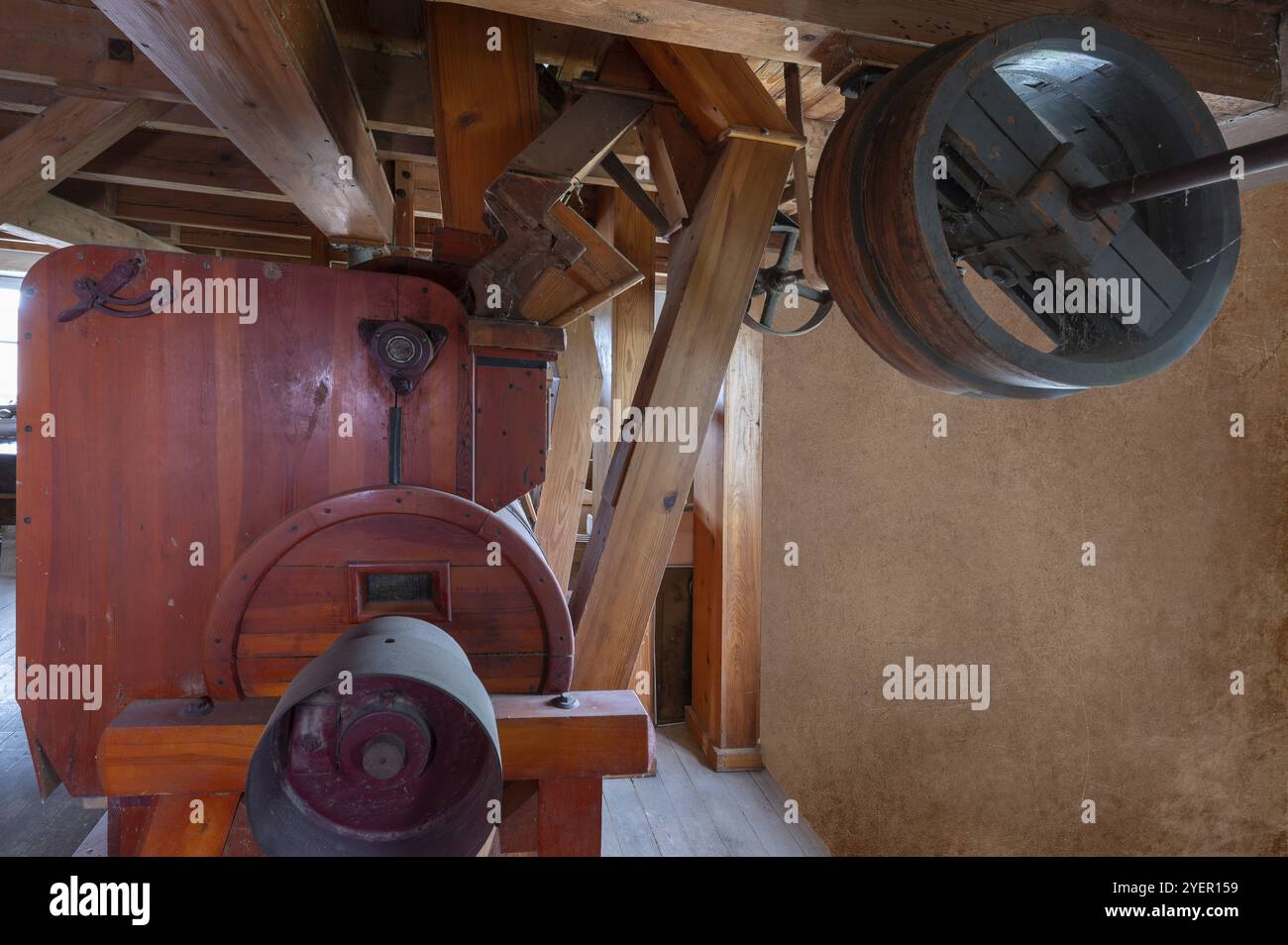 Historic grain mill in a former corn mill, Bavaria, Germany, Europe ...