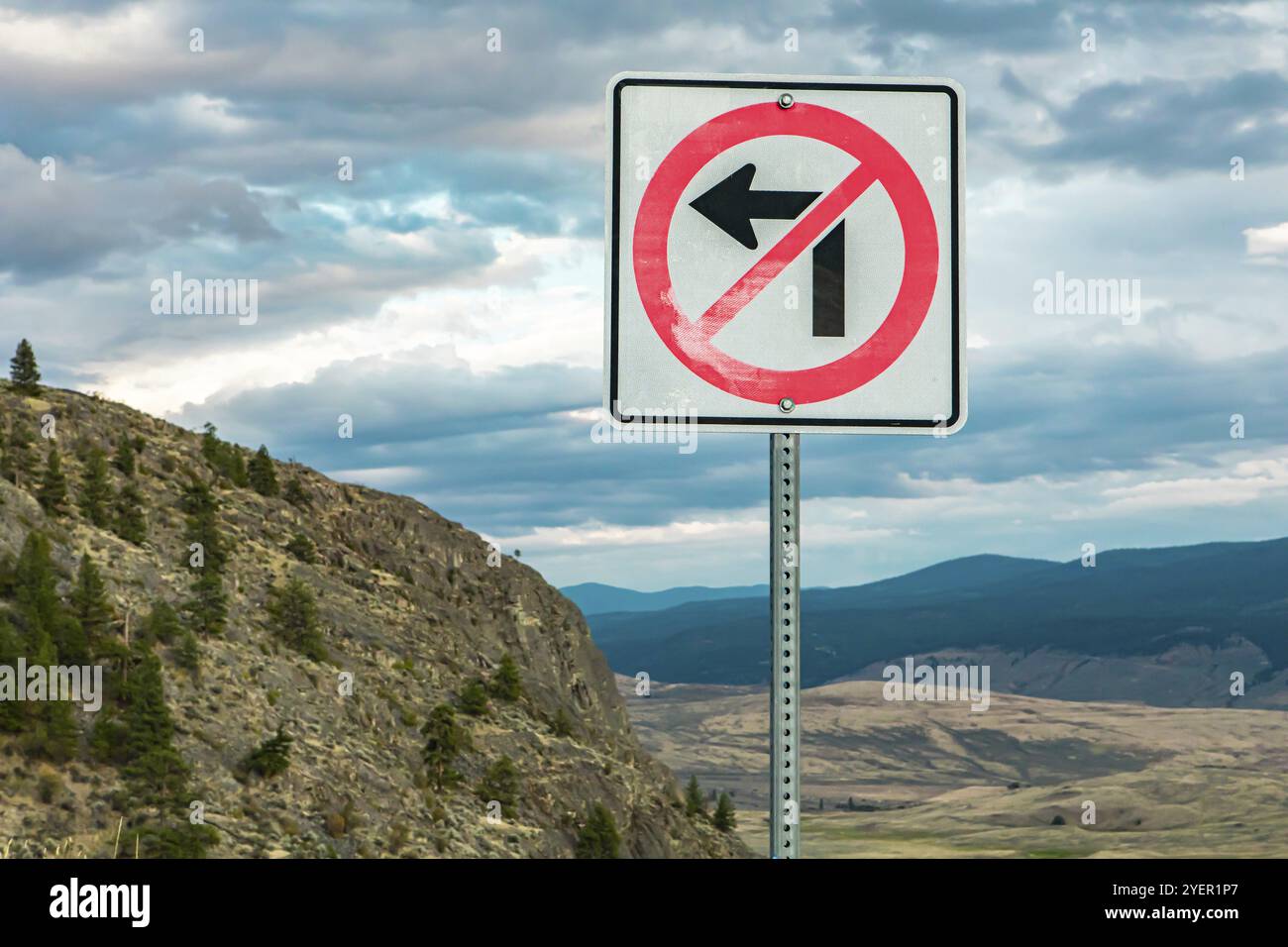 Do not turn left at the intersection, Regulatory road signs, on ...