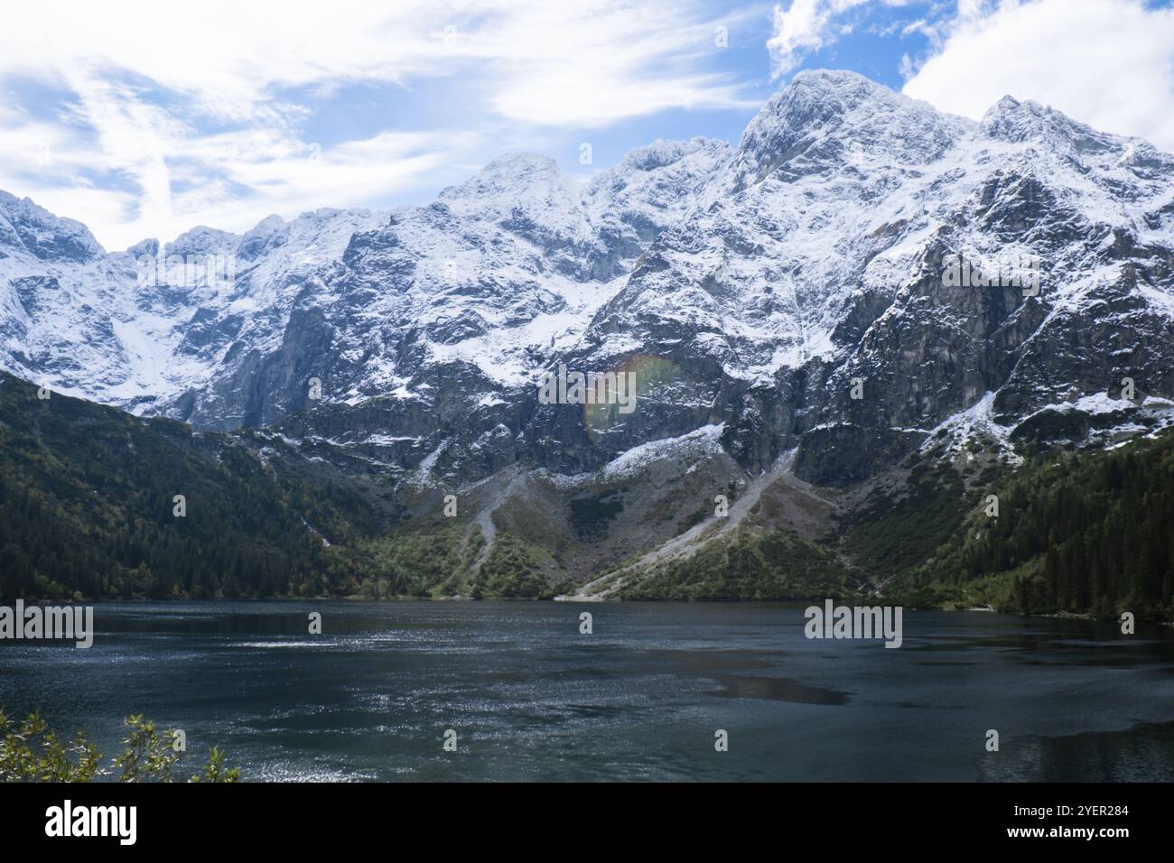 Morskie Oko lake Snowy Mountain Hut in Polish Tatry mountains, Zakopane ...
