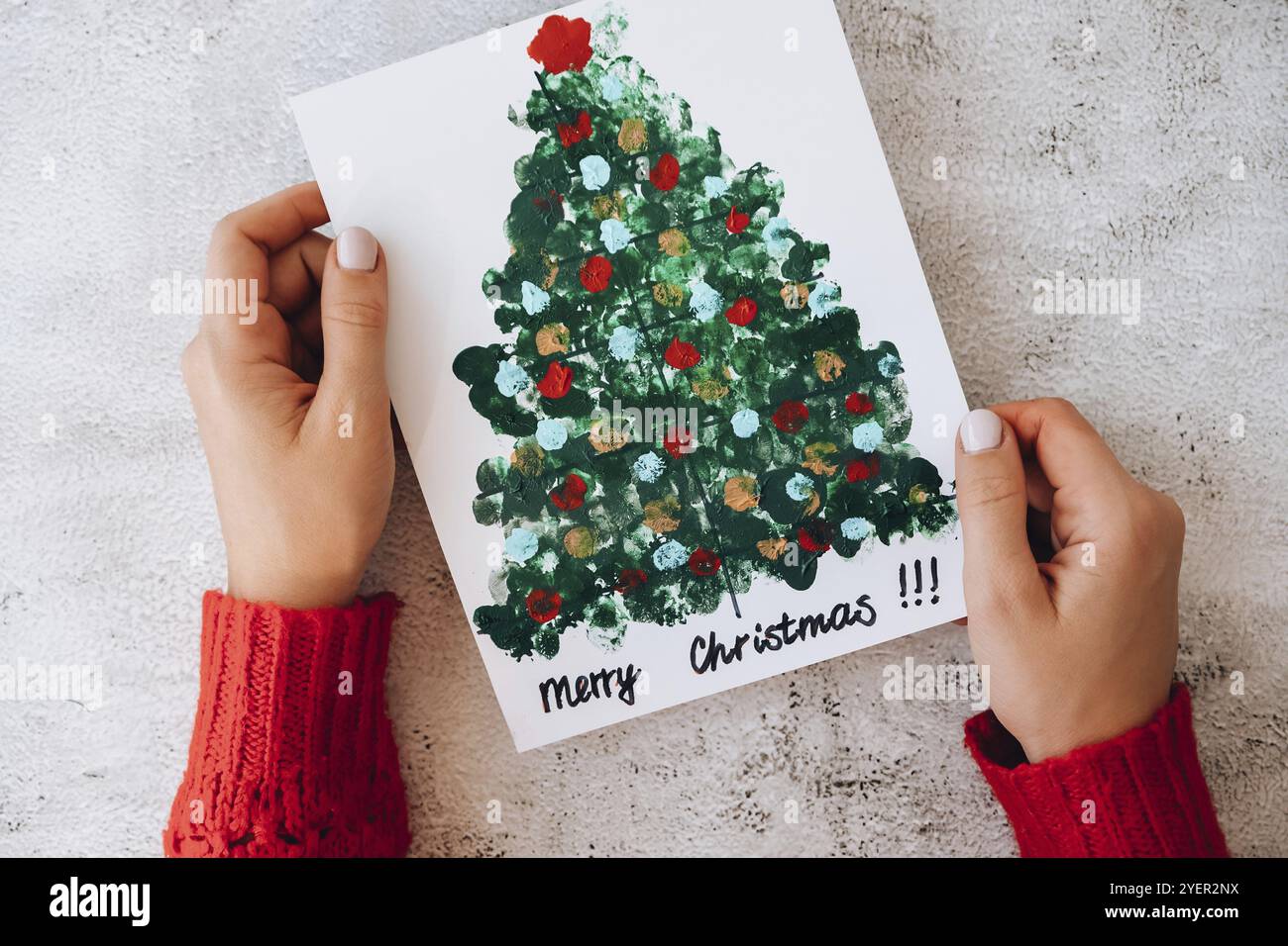 DIY Making greeting card Handmade crafts on holiday for children. Paint ...