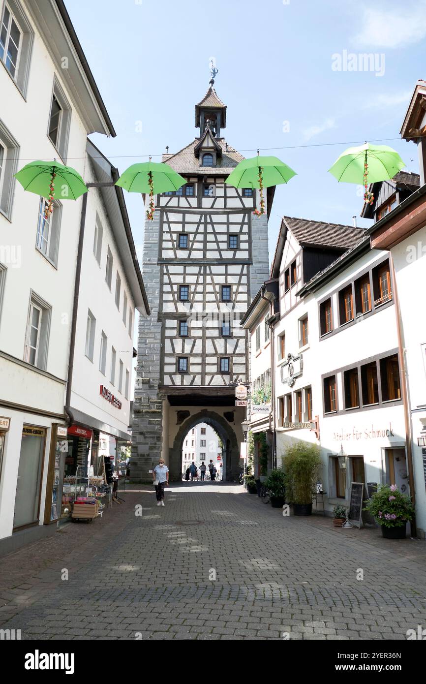City life in Konstanz, Lake Constance in Germany in summertime Stock ...