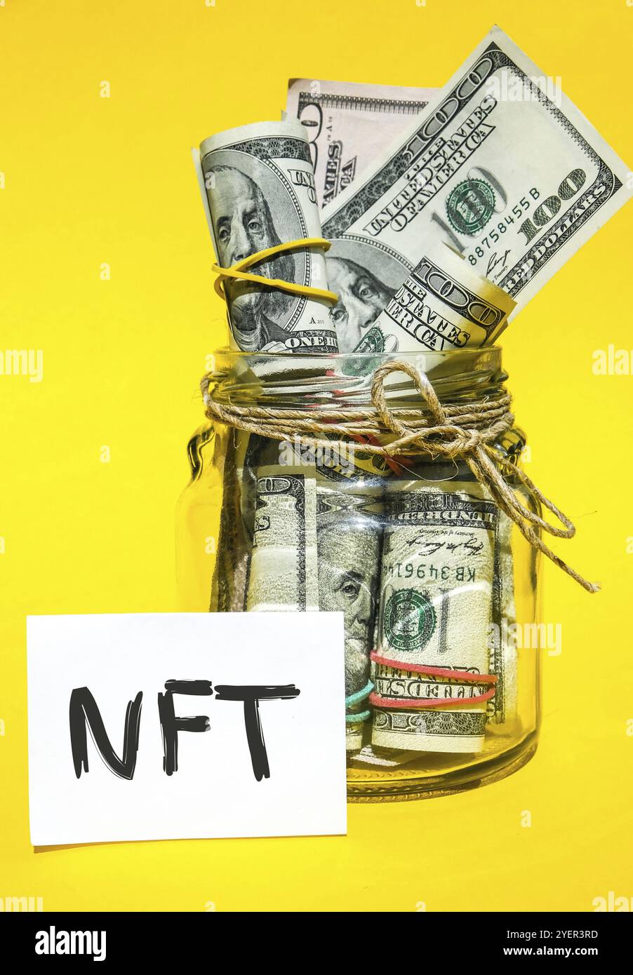 NFT non-fungible token text. Concept words NFT non-fungible token on ...
