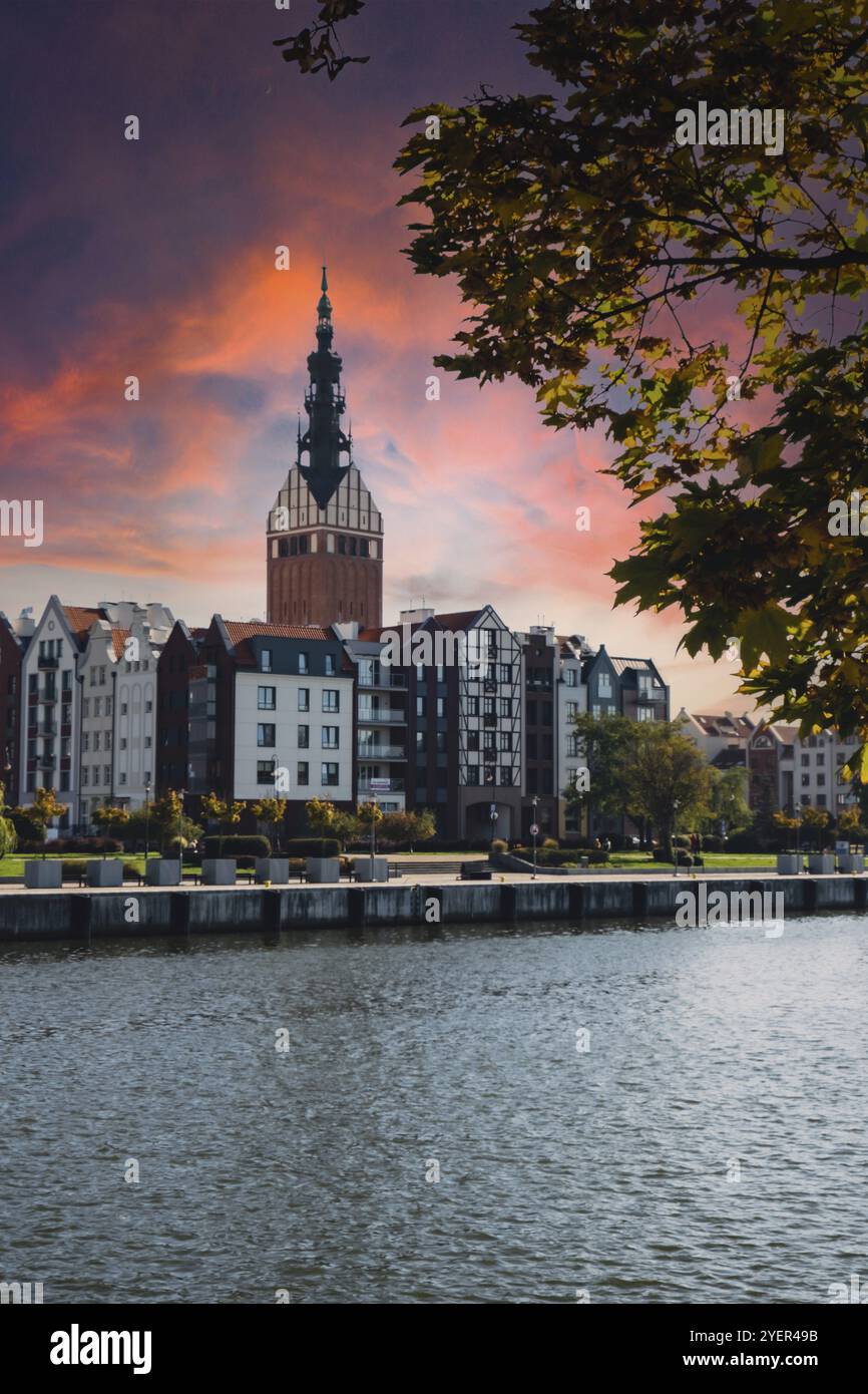 Elblag, Poland, August 2022. St. Nicholas Cathedral Gothic tower View ...
