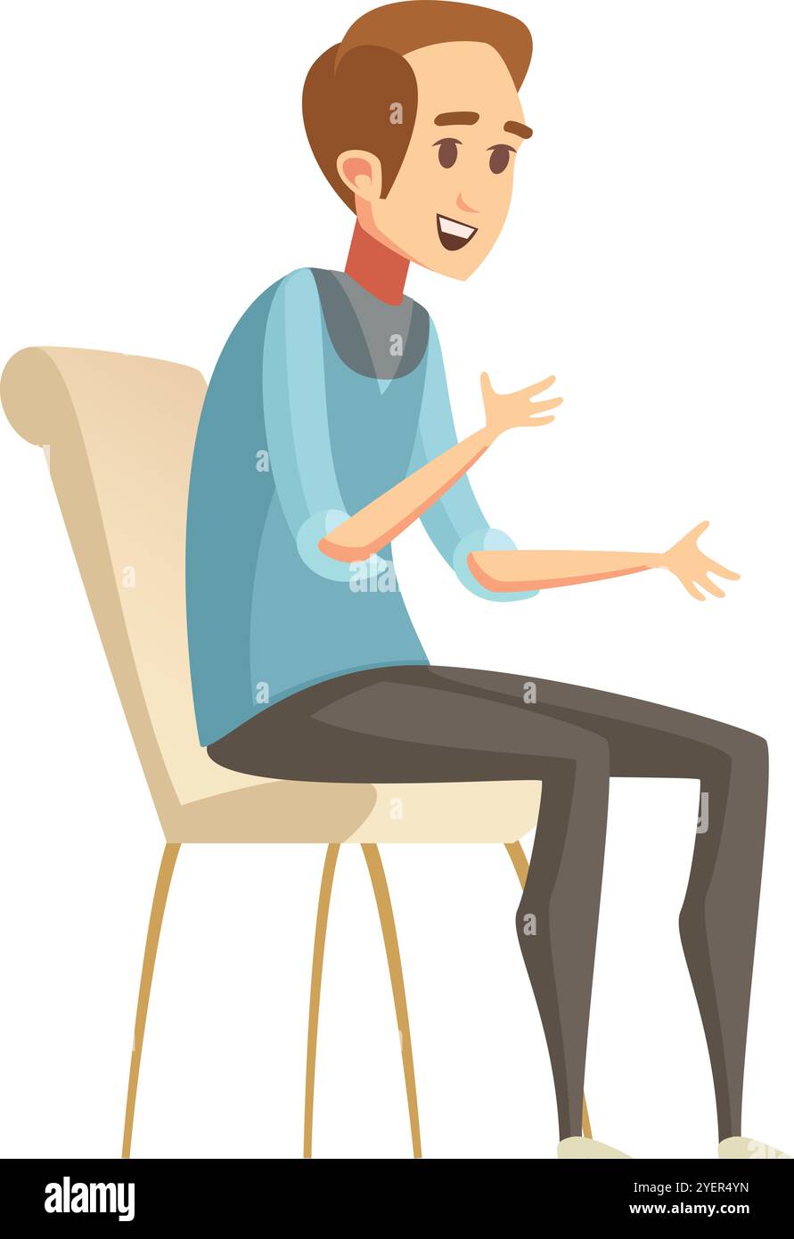 Image young man sitting Stock Vector Images - Alamy