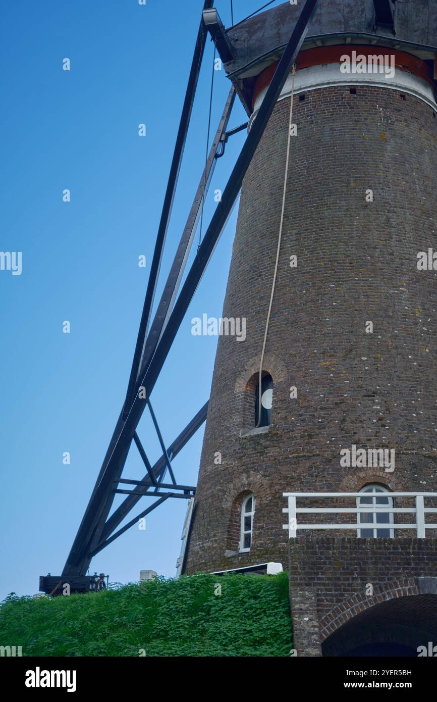 A closer up view of the historic windmill de Roosdonck in Nuenen with ...